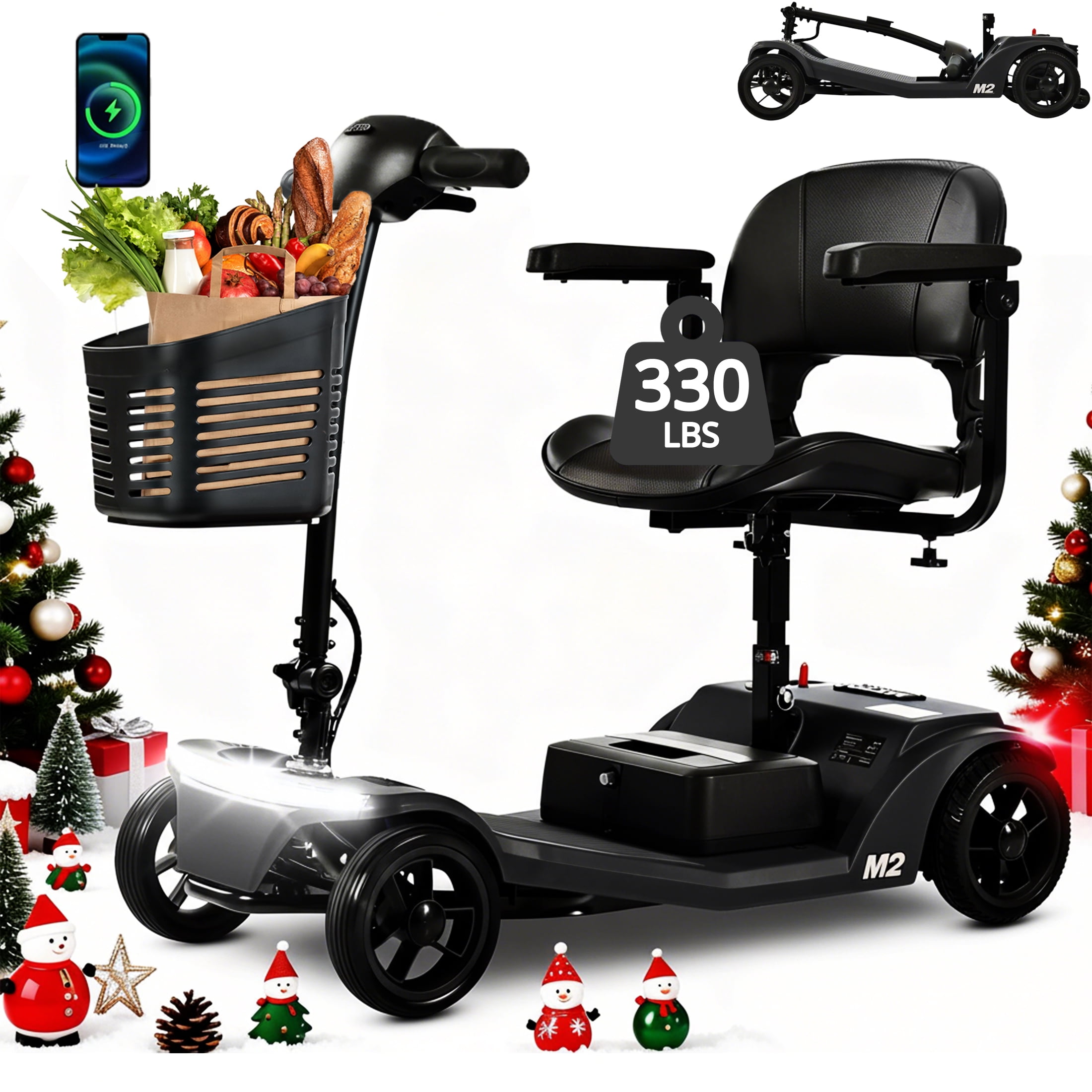 ENYOPRO Mobility Scooters for Seniors, Foldable All-Terrain 4 Wheel ...