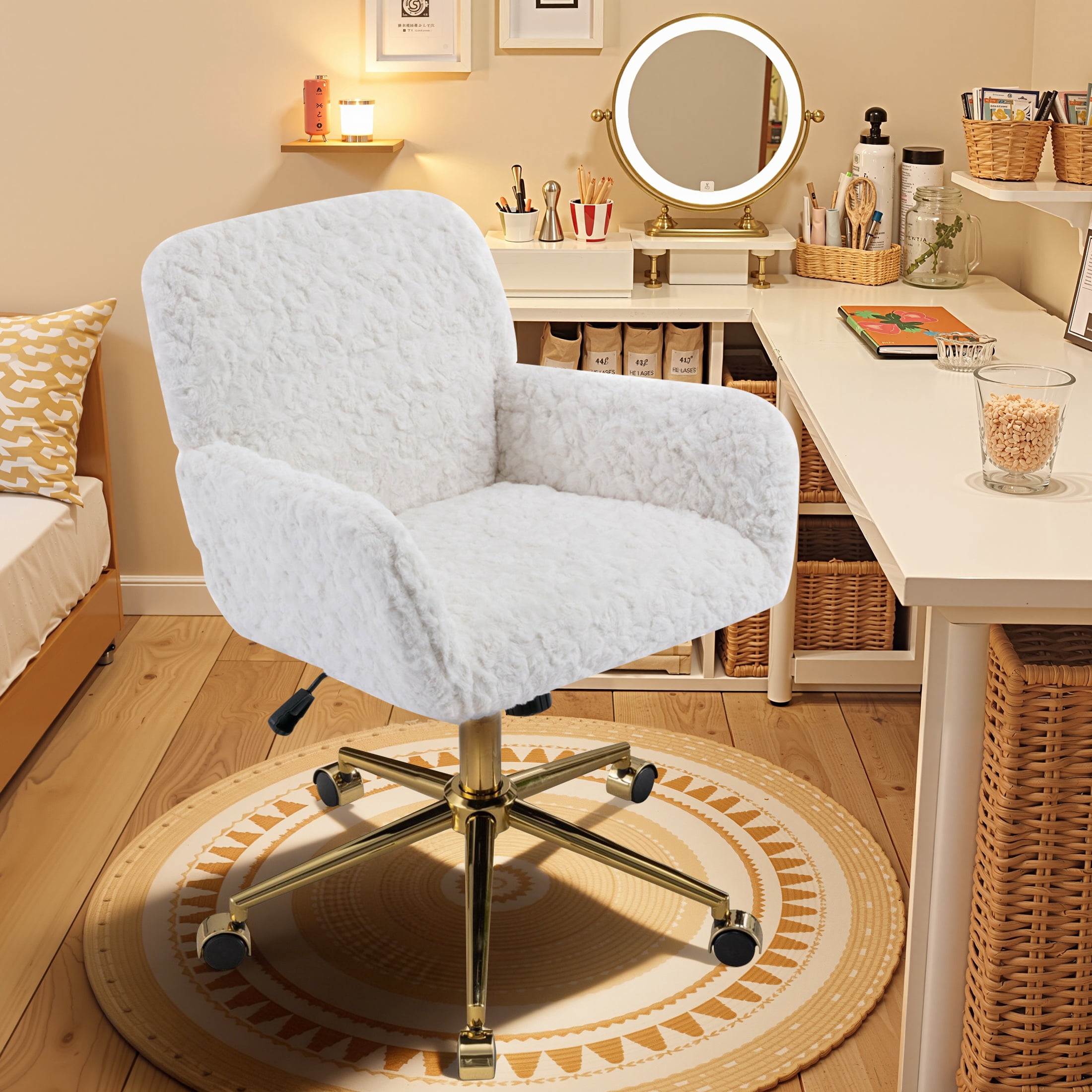 Enyopro Ergonomic Desk Chair, Wide Seat, Armless, Adjustable Swivel ...