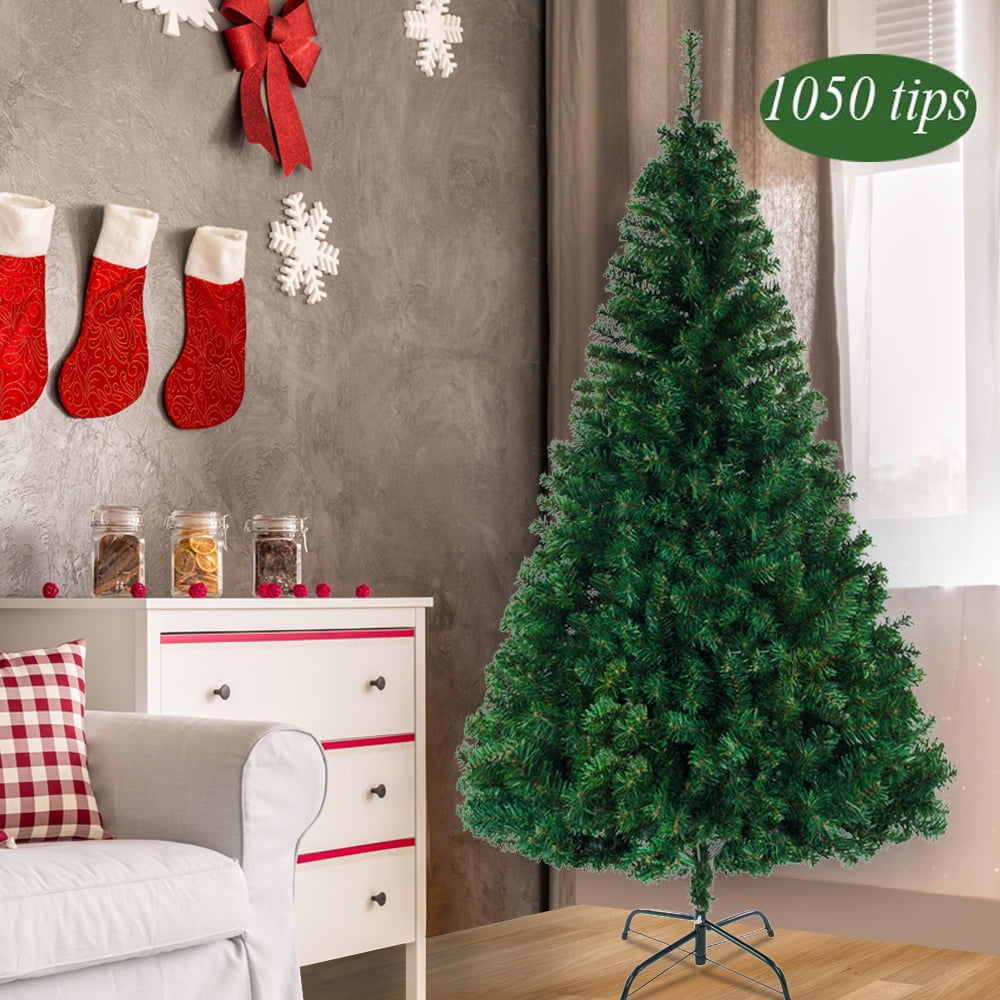 ENYOPRO Unlit Artificial Christmas Tree, 1050 Tips Branch Full Tree ...