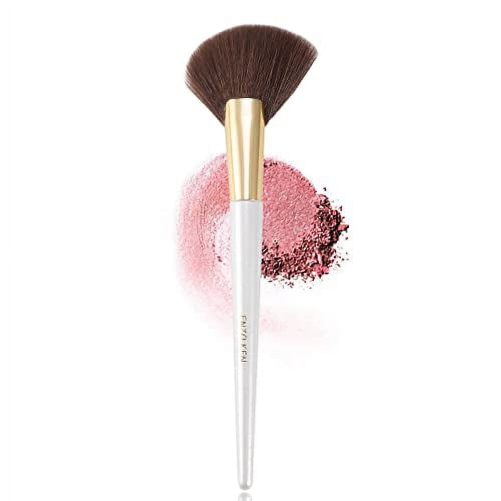 ENZO KEN Angled Fan Brush for Makeup, Thick Fluffy Blush Brush for ...