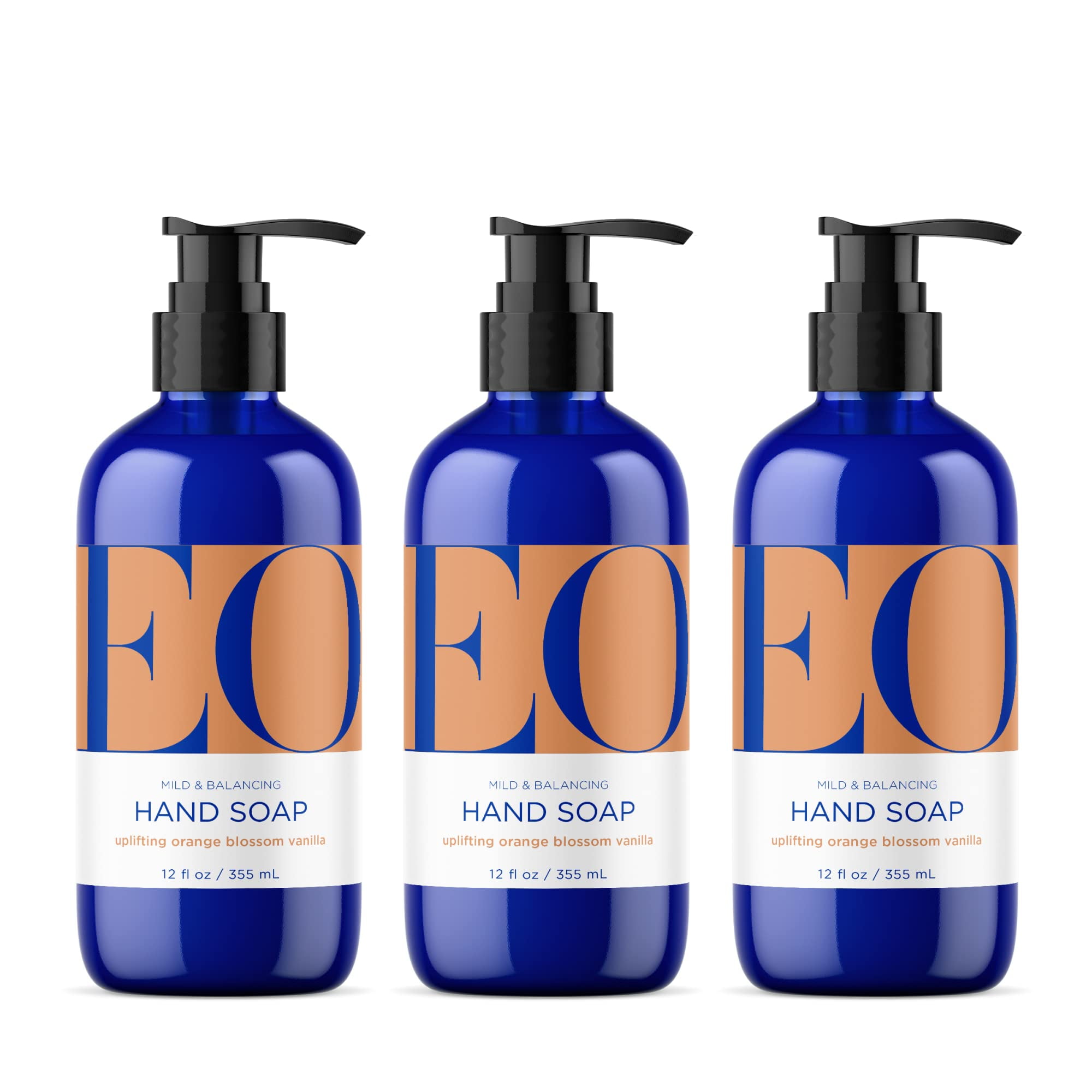 EO Liquid Hand Soap, 12 Ounce (Pack of 3), Orange Blossom and Vanilla ...