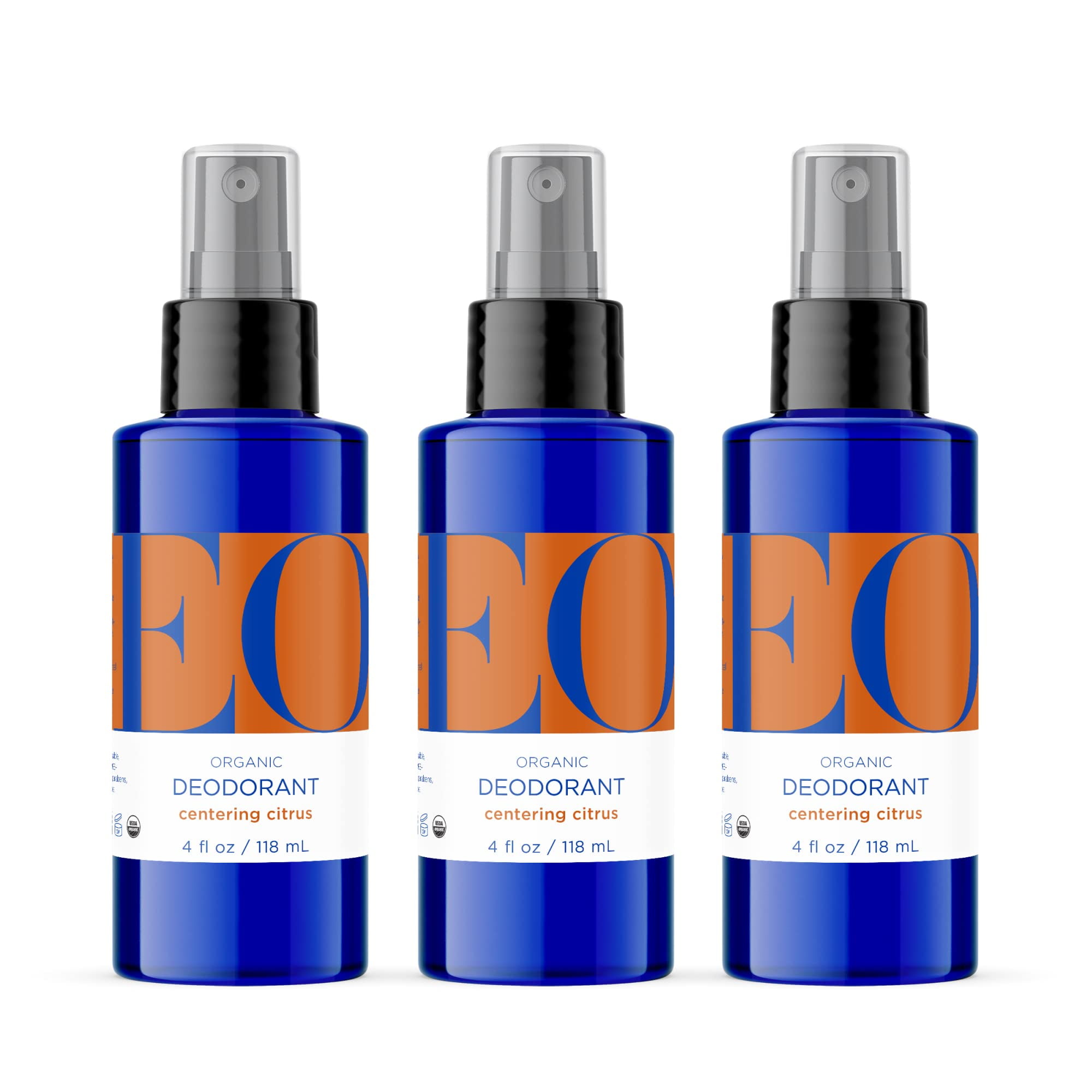 EO Organic Deodorant Spray, 4 Ounce (Pack of 3), Citrus, Organic Plant ...