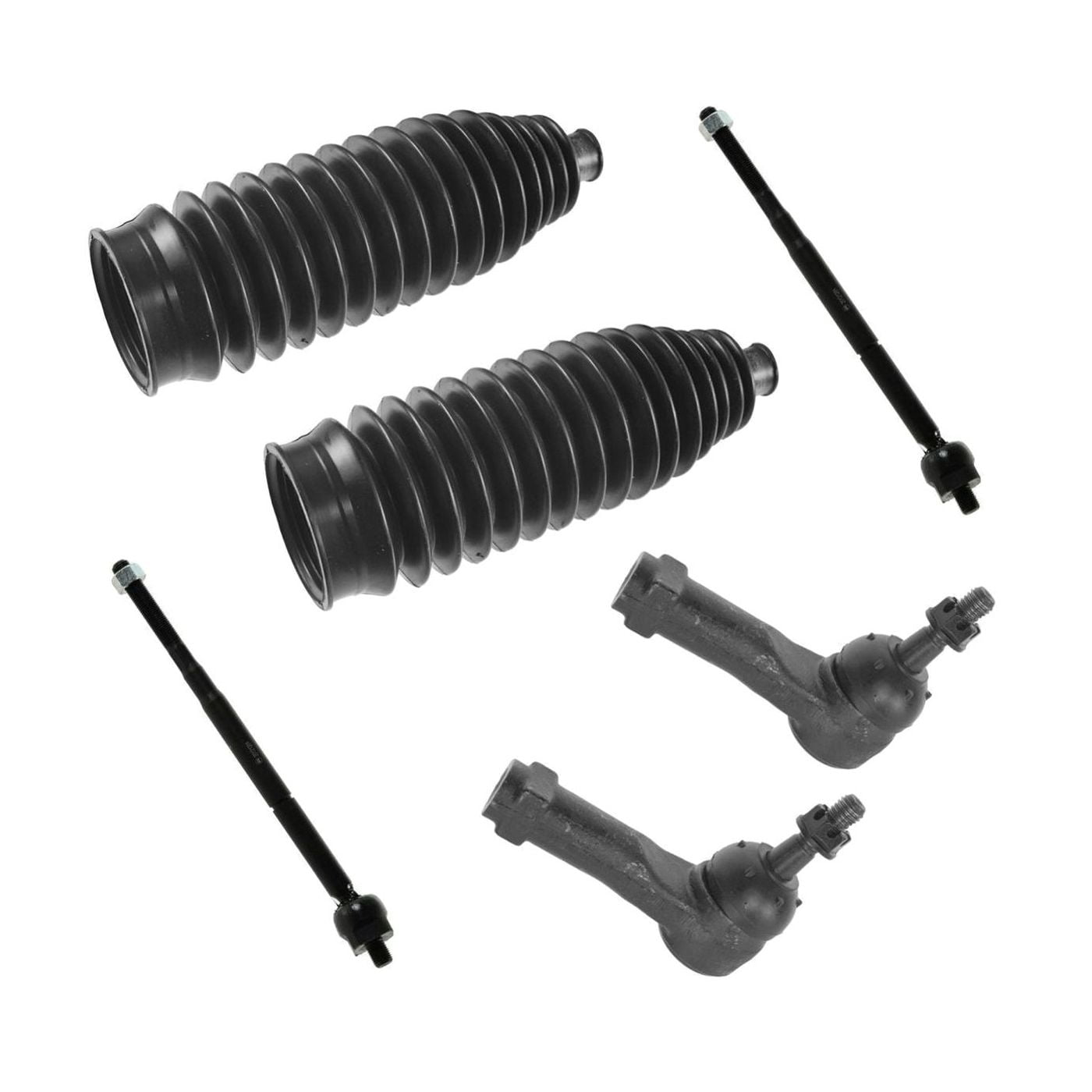 EODROMC Front Inner Outer Tie Rod End Rack Bellow Boot Steering Kit 6 ...