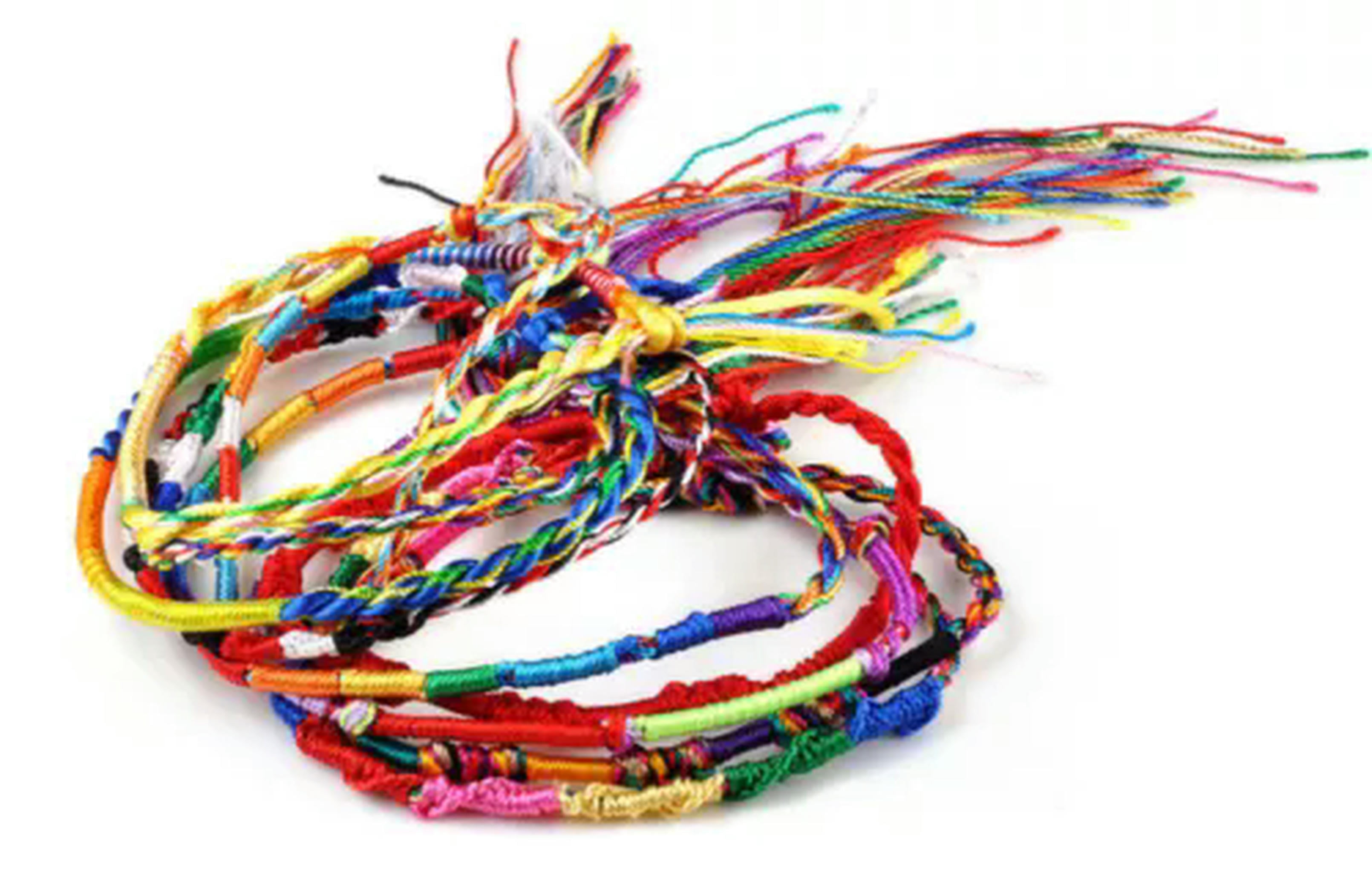 EOEMY 10-50X Colorful Friendship Bracelets Woven Braided Hippie Boho ...