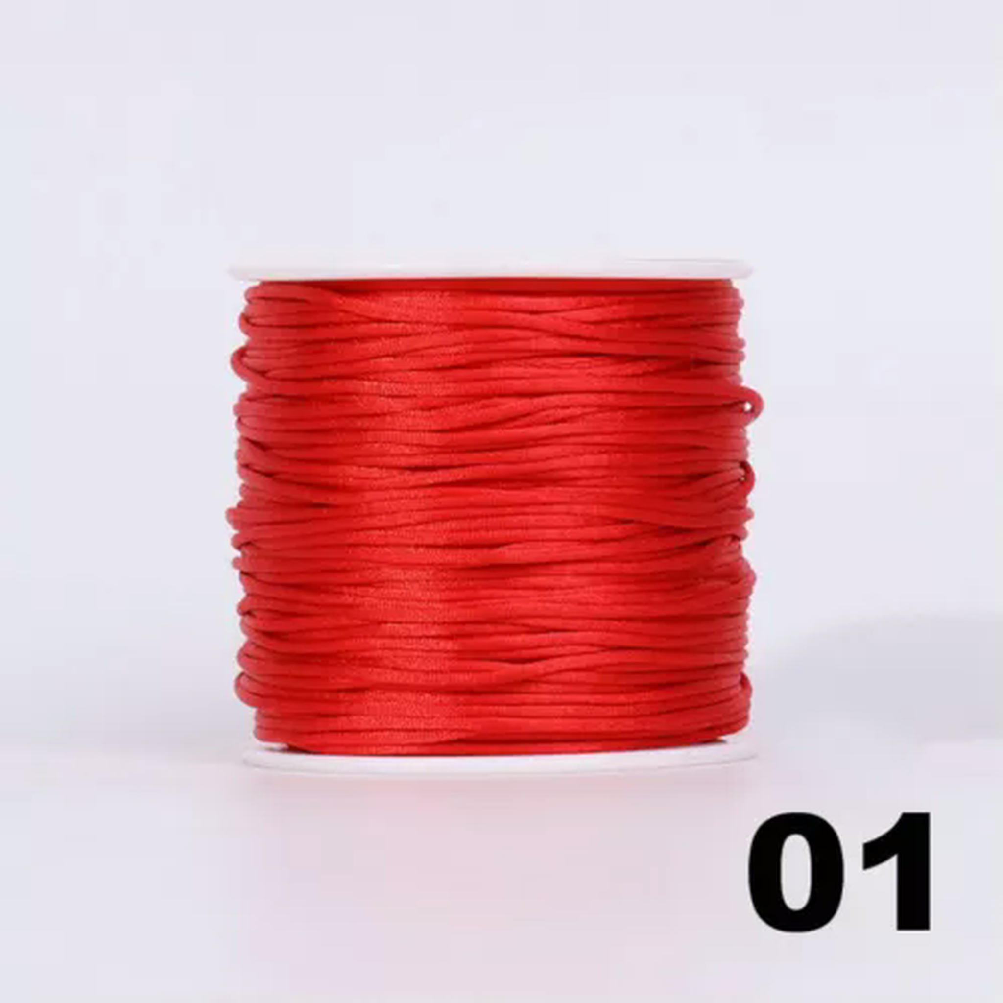 EOEMY 10 Roll 1mm Braided Macrame Satin Silk Cord Chinese Knot Nylon ...