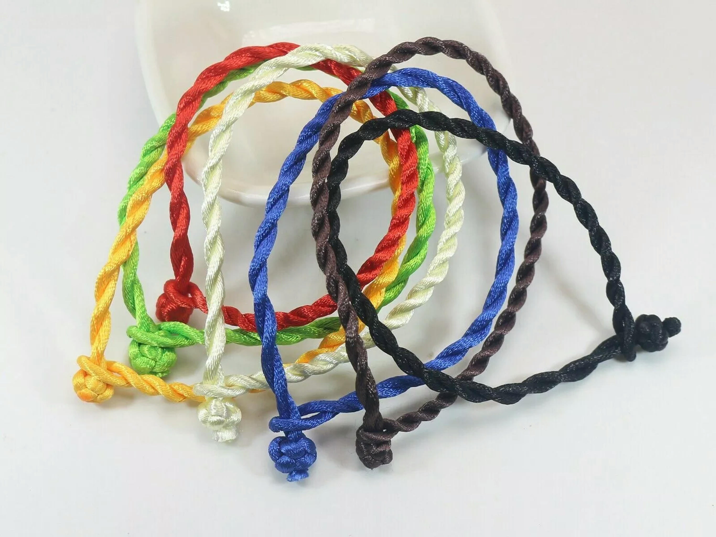 EOEMY 100 Mixed Colour Braided Lucky Royal Blue String Twisted Rope ...
