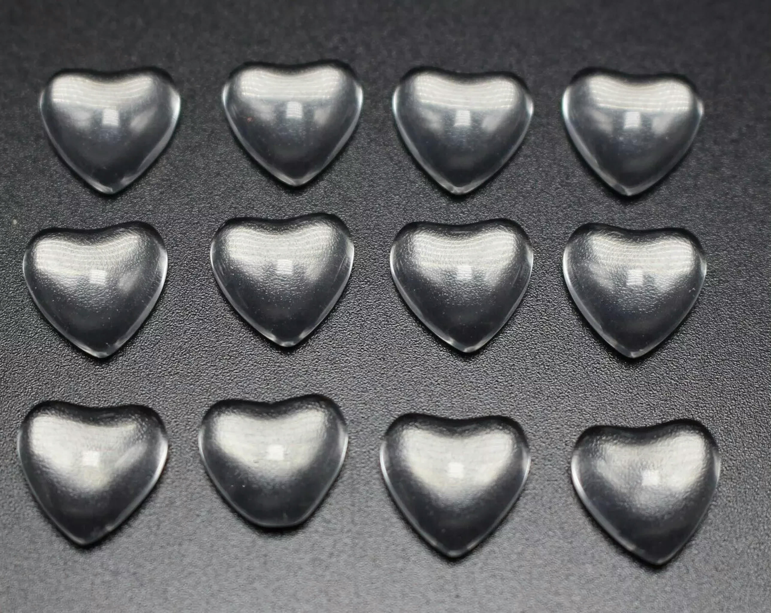 EOEMY 100 Transparent Clear Love Heart Dome Flatback Glass Cabochon ...