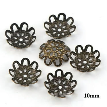 1 Box 1000Pcs Filigree Flower Bead Caps Stainless Steel Hollow Flower ...