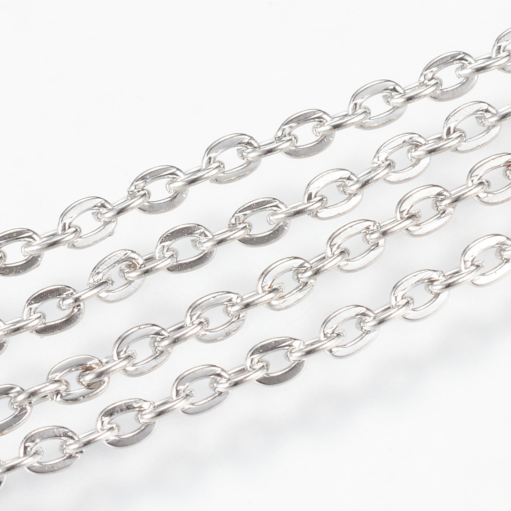 EOEMY 109Yds/Roll Unwelded Iron Cross Chains Oval Link Popular String ...