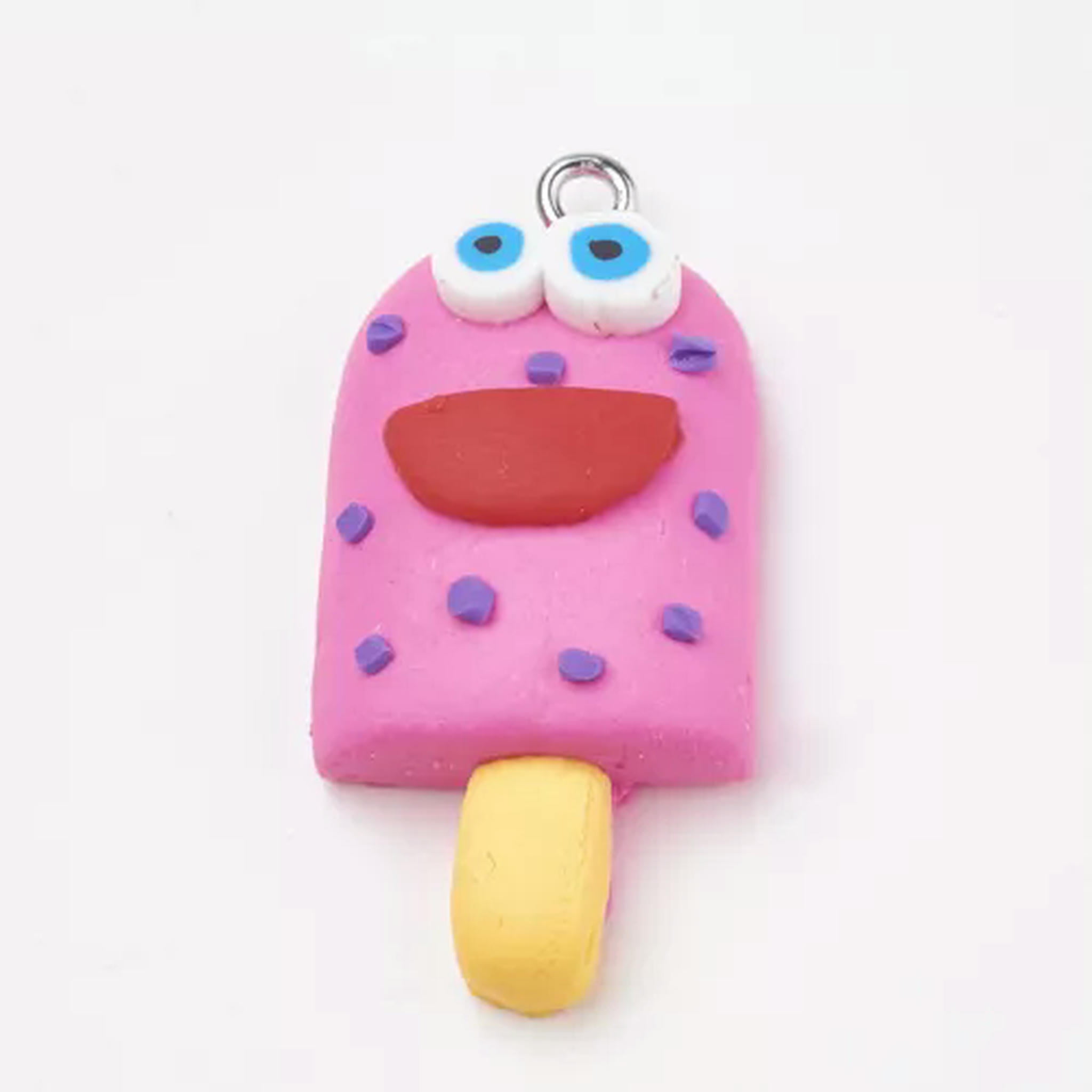 EOEMY 10Pc Colorful Handmade Polymer Clay Pendants Cute Smile Ice Cream ...