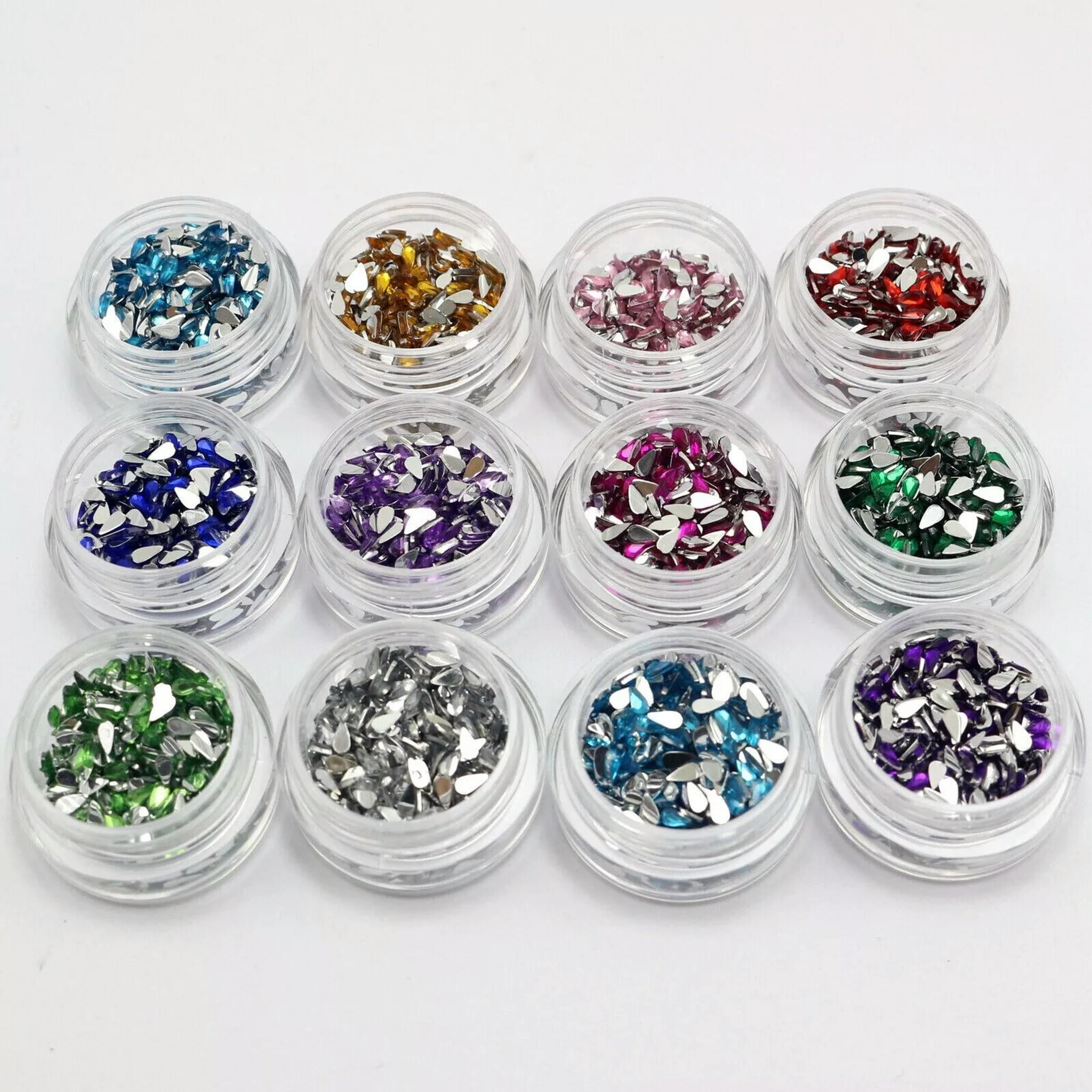 EOEMY 12,000 Acrylic Flatback Teardrop Rhinestone Gems 2X3mm + 12 ...