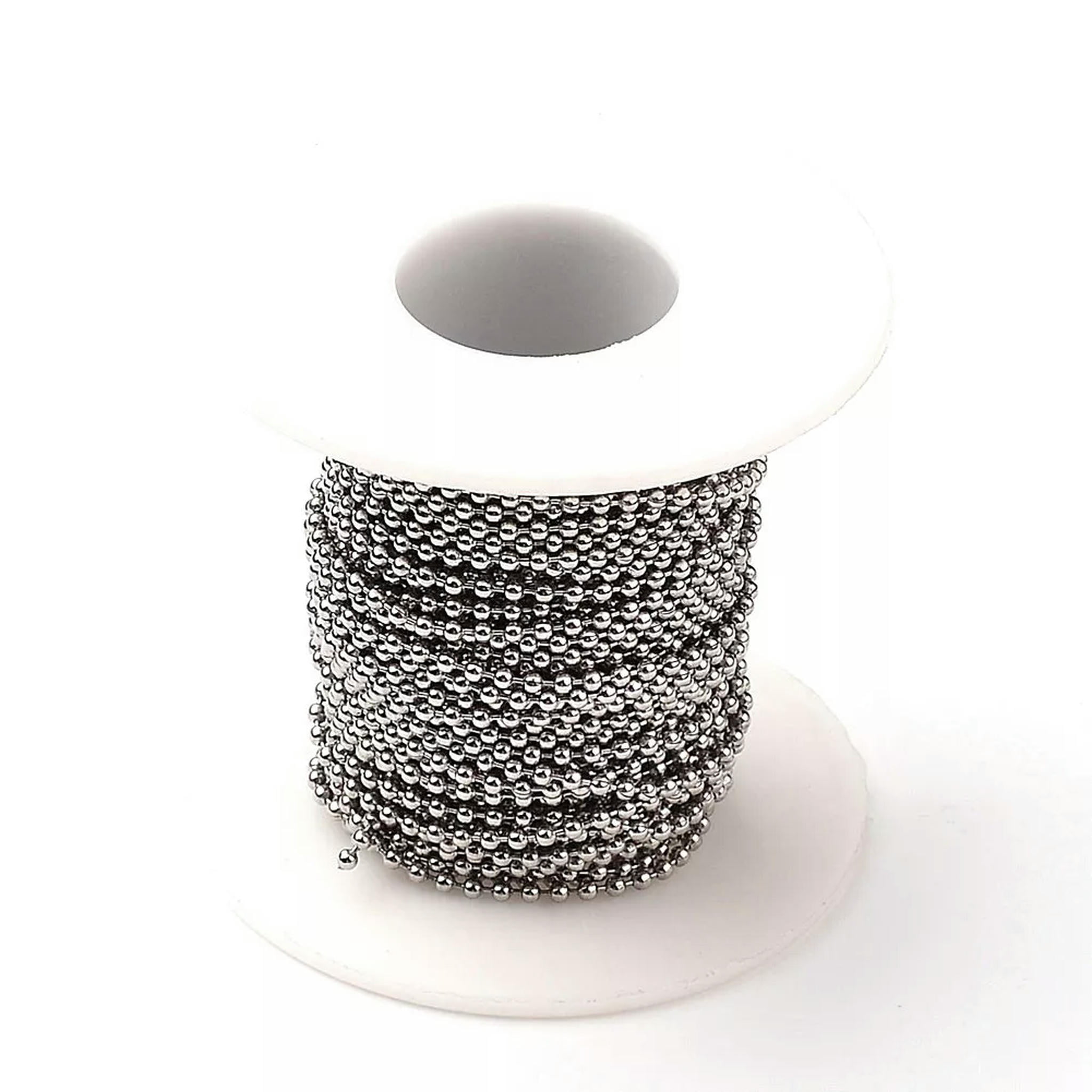 EOEMY 164Ft/Roll 304 Stainless Steel Beaded Ball Chains Soldered Tiny ...