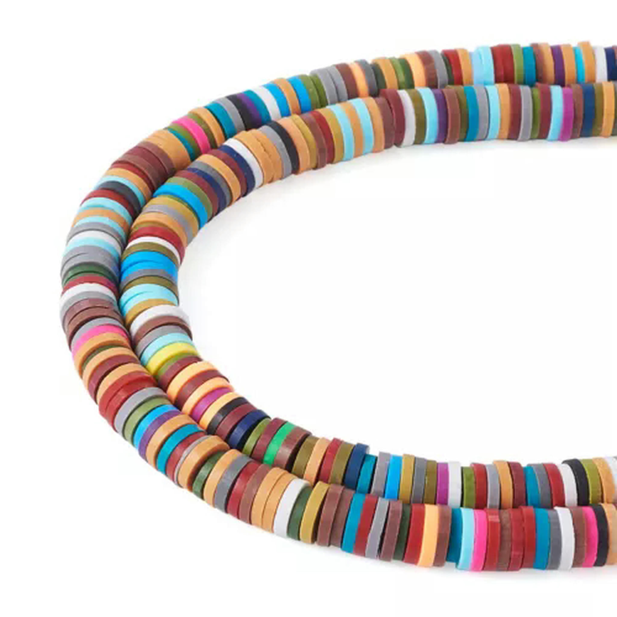 EOEMY 17.7" Handmade Polymer Clay Beads Disc Heishi Beads Loose Spacer ...