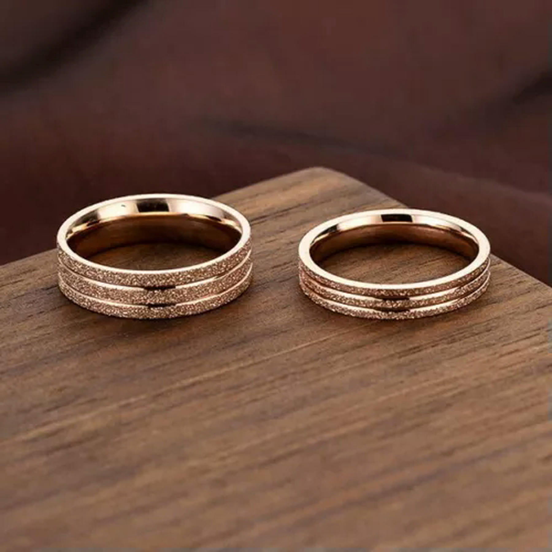 EOEMY 18K Rose Gold/Silver/Gold/Black/Blue Frosted Band Stainless Steel ...