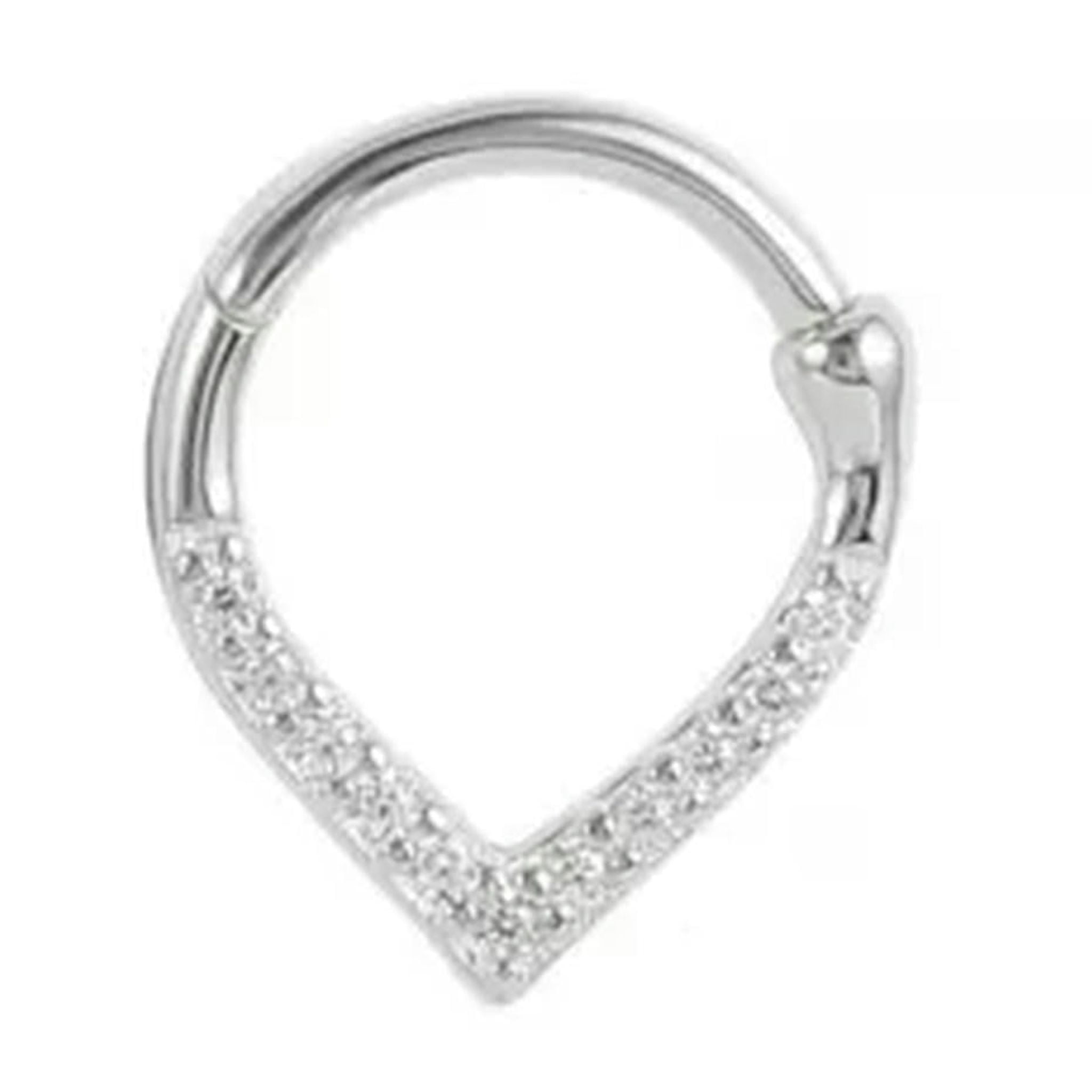 EOEMY 1X Septum Clicker Nose Ring, Sterling Silver Piercing Hoop A4007 ...