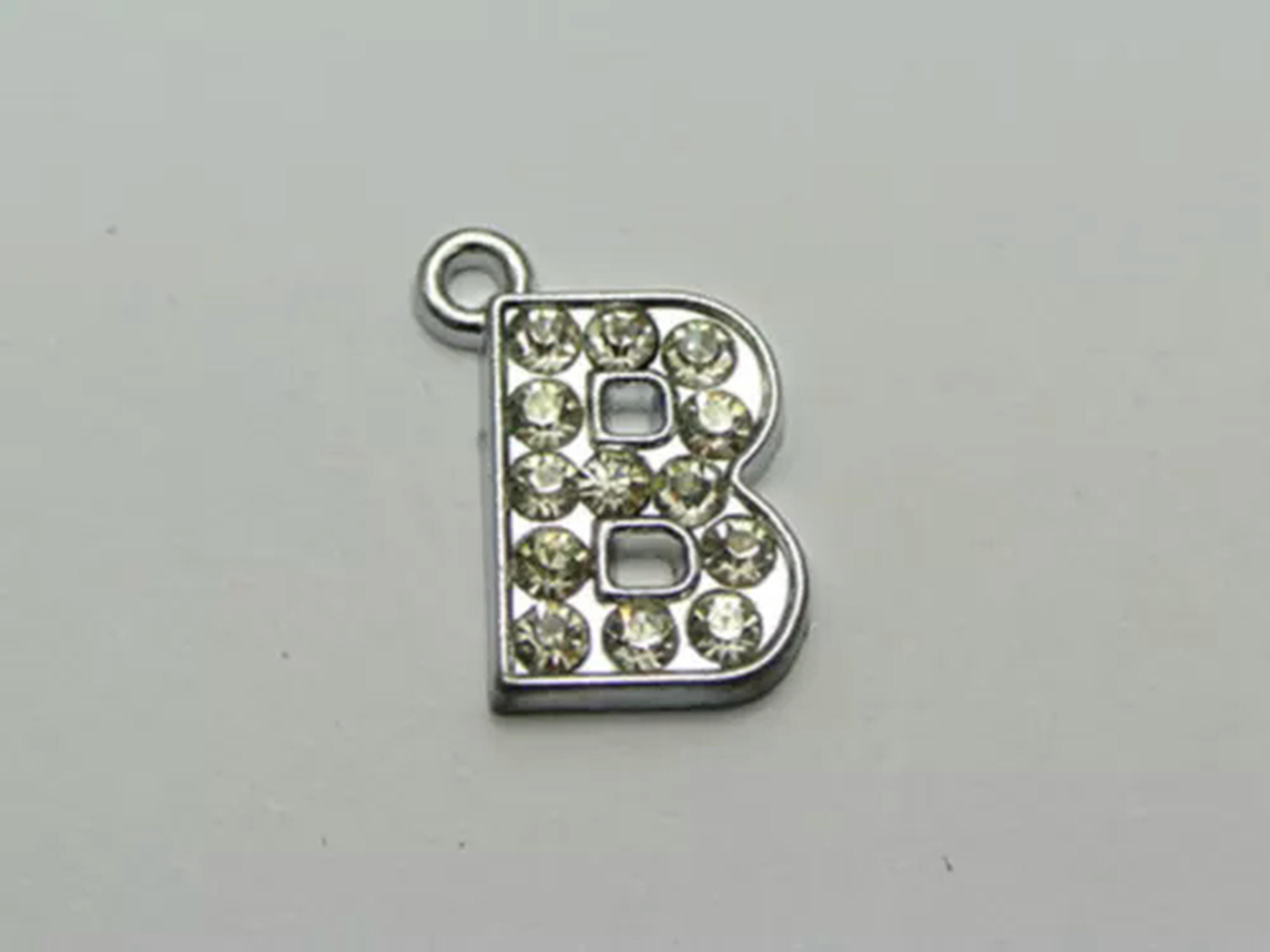 EOEMY 20 Silver Alloy Rhinestone Alphabet Letter "A-Z" Charms Pendant ...