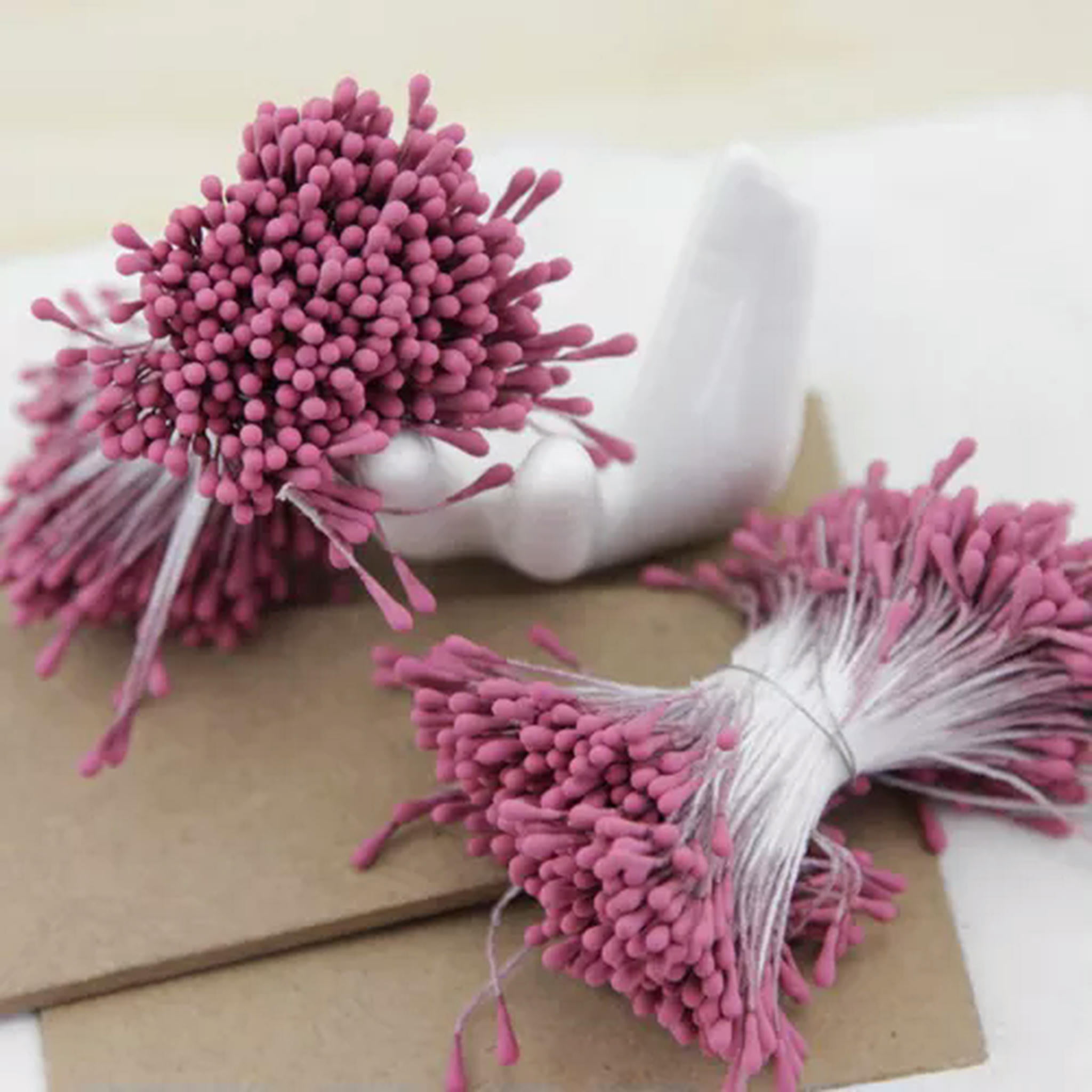 EOEMY 2000 Pcs Matte Effect Artificial Flower Stamen Double Buds Heads ...