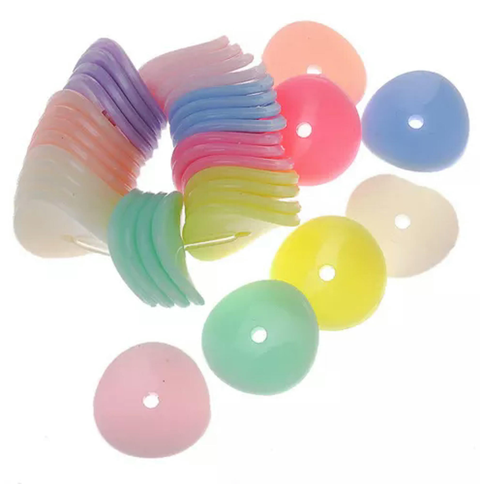 EOEMY 200Pcs Mixed Pastel Color Acrylic Various Shape Flower Spacer ...