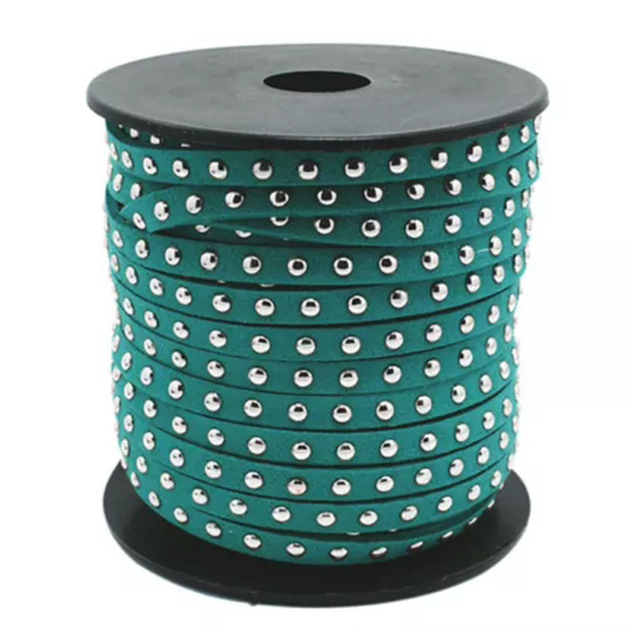 EOEMY 20Yds/Roll Silver Aluminum Studded Korean Faux Suede Cords Craft ...