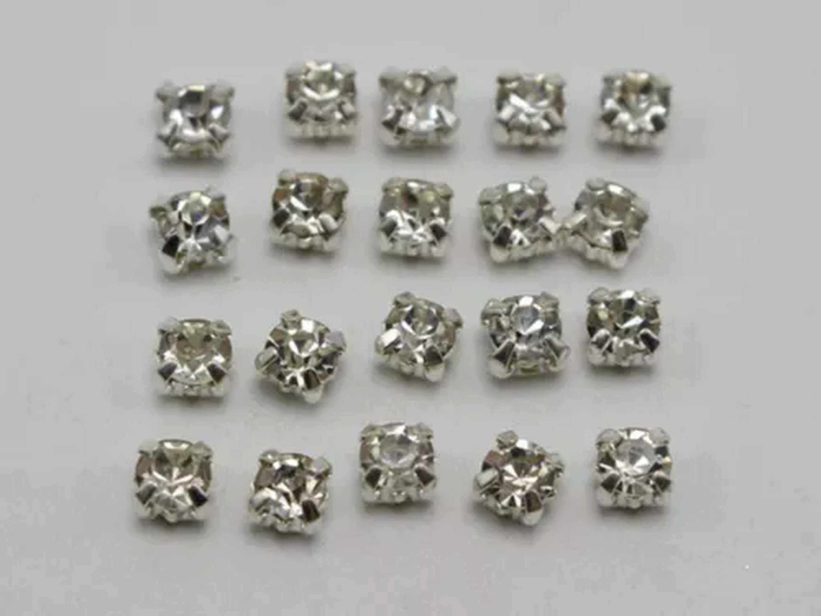 EOEMY 250 Pcs Crystal Glass Rose Montees Rhinestone 4mm Ss16 Sew On ...