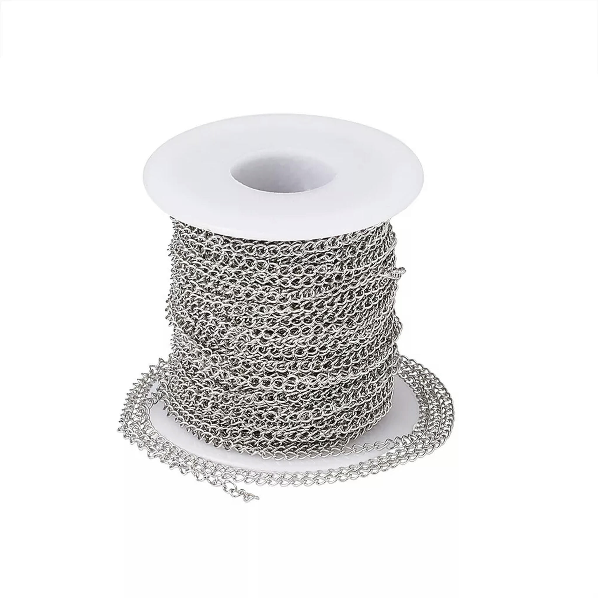 EOEMY 25M/Roll Stainless Steel Curb Chains Soldered Twisted Chains With ...