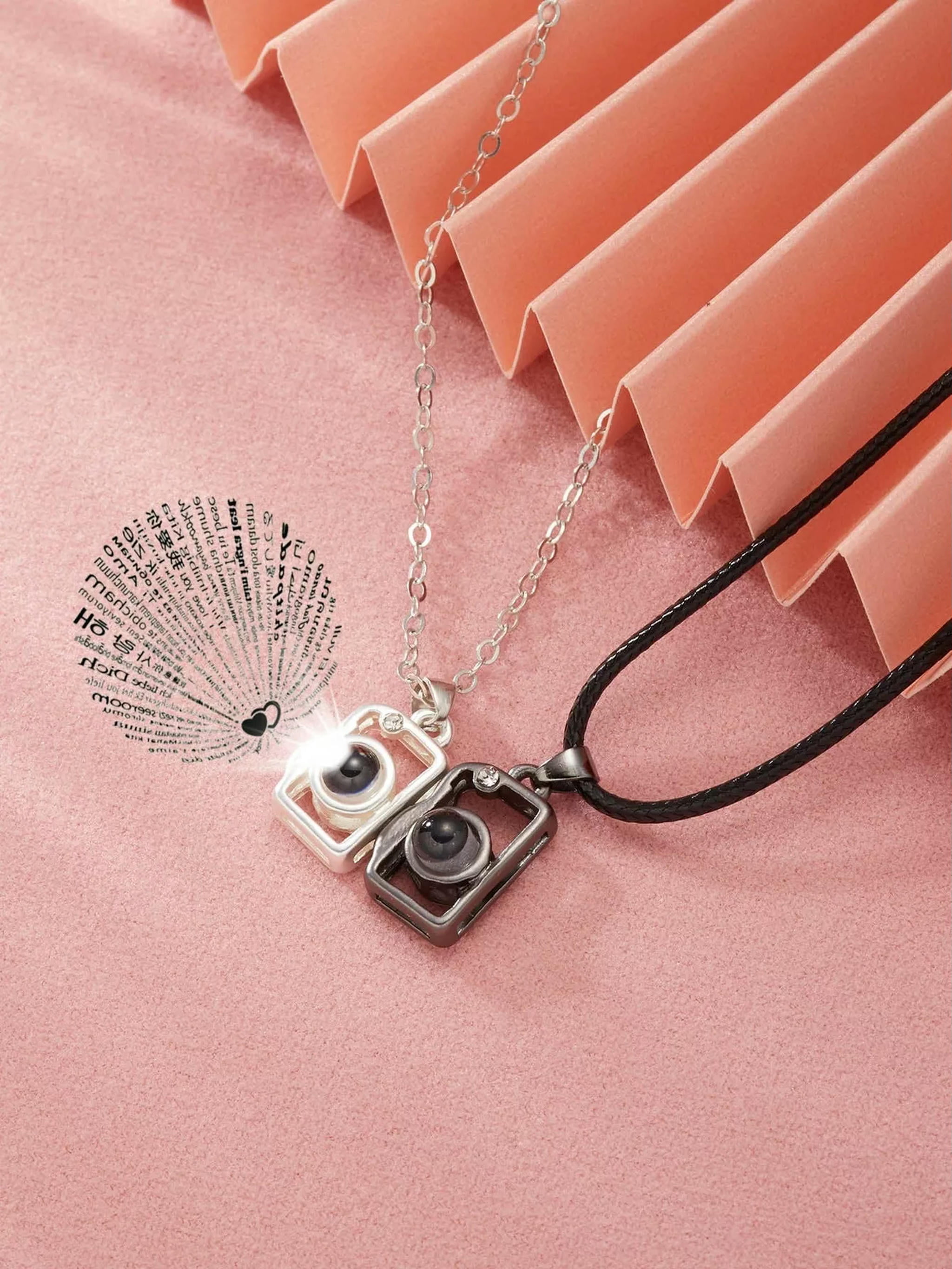 EOEMY 2Pcs Magnetic Camera Charm Necklace For Women Jewelry For Women ...