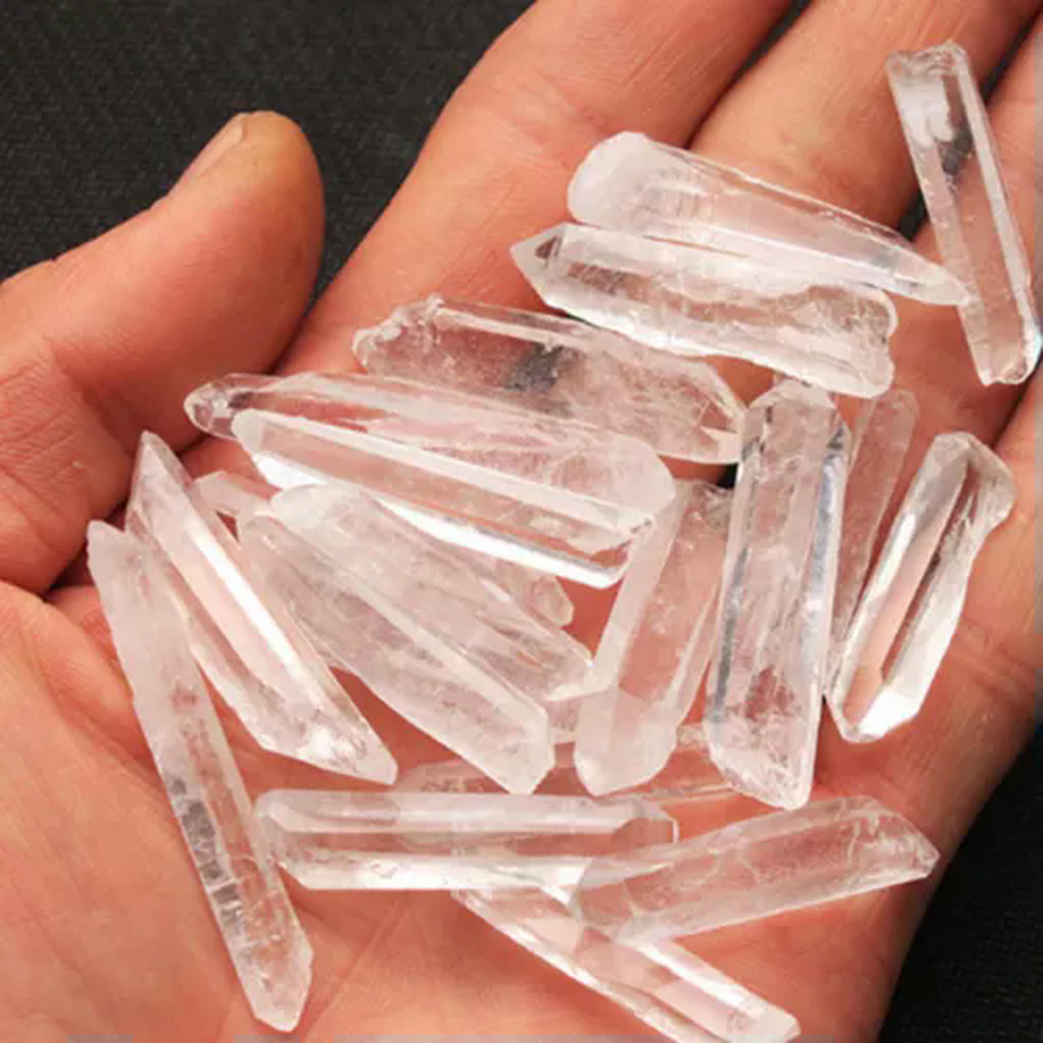 EOEMY 30-100mm Natural Clear Quartz Crystal Point Stone Column ...