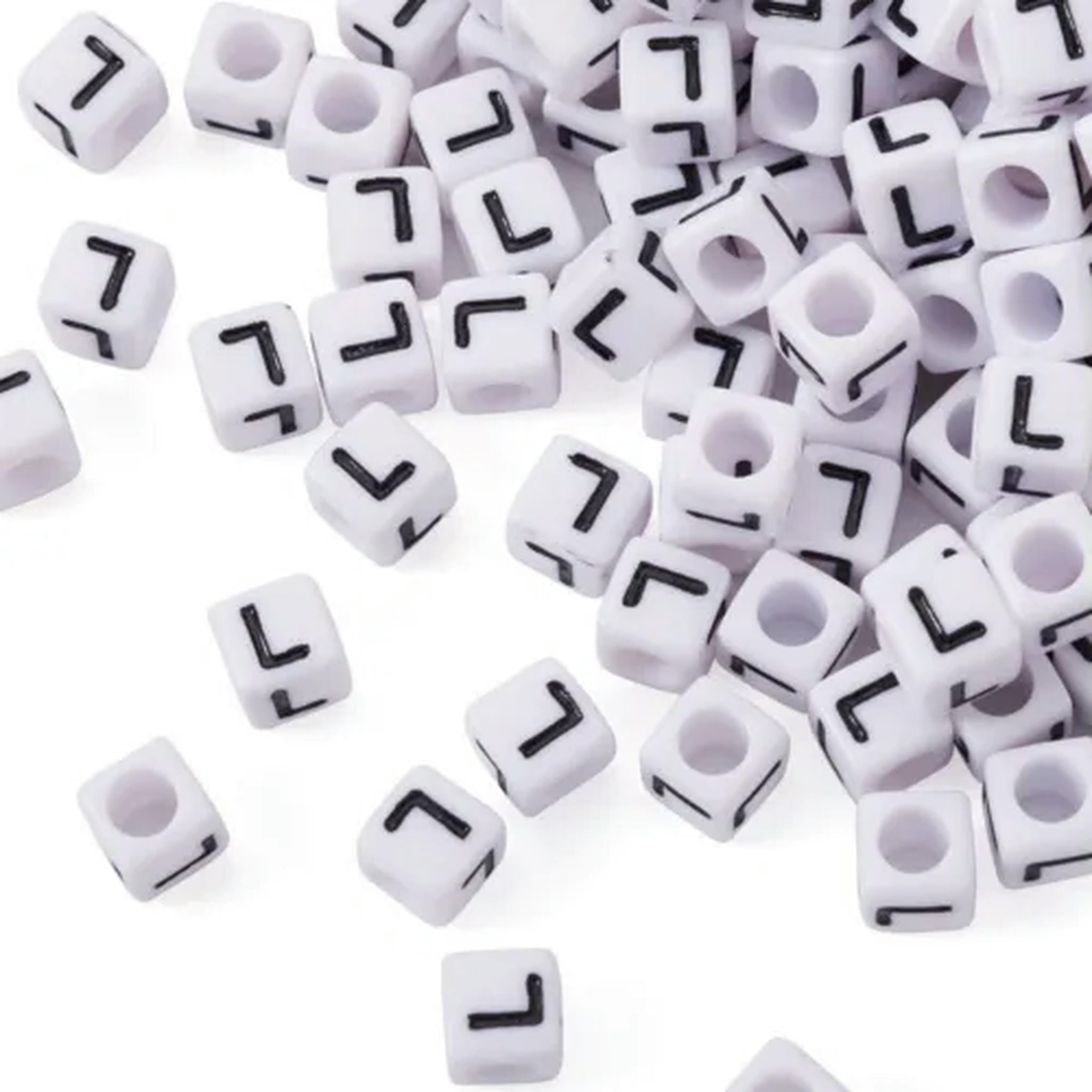 EOEMY 300Pc/50G 6mm White Letter A~Z Acrylic Alphabet Beads Cube Letter ...
