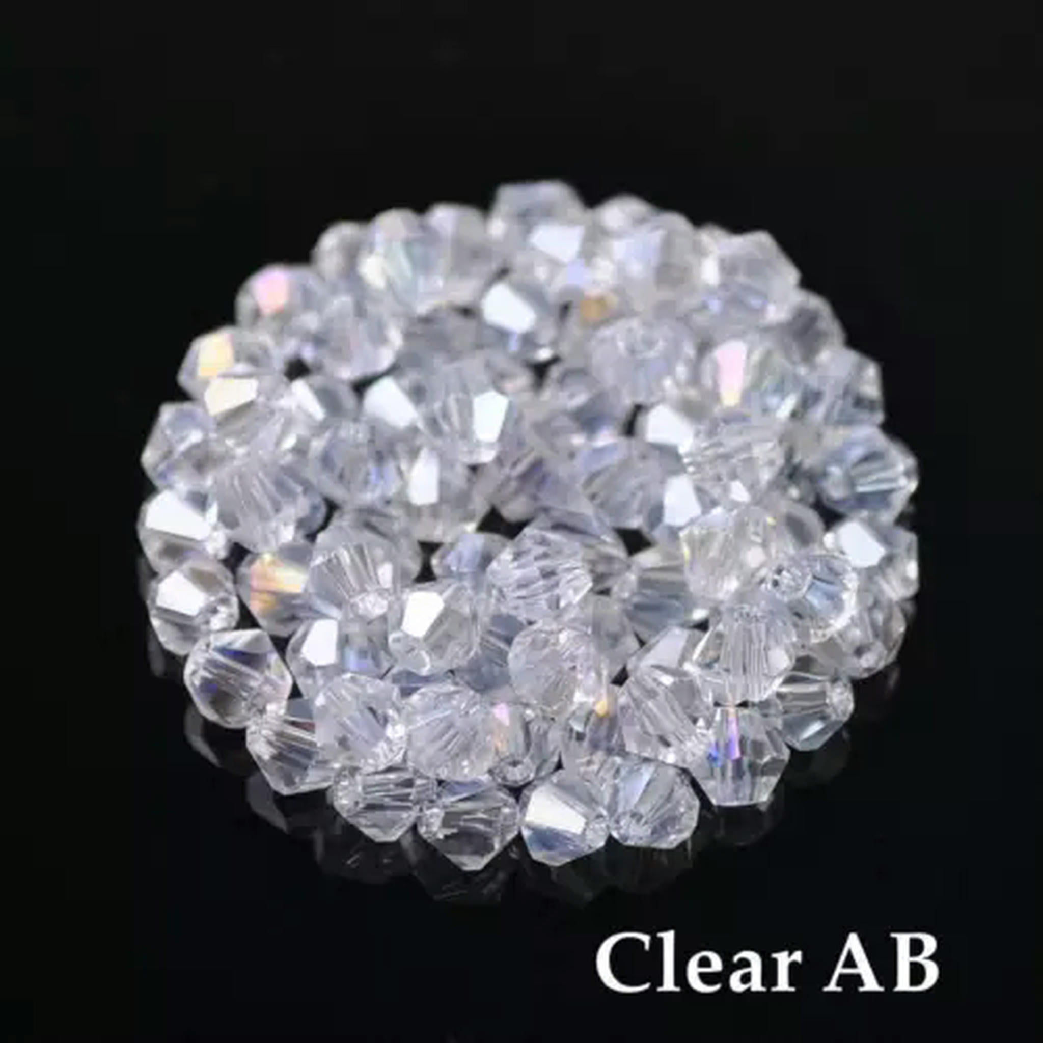 EOEMY 3mm 4mm 6mm 8mm Bicone Faceted Crystal Glass Loose Beads Lot For ...