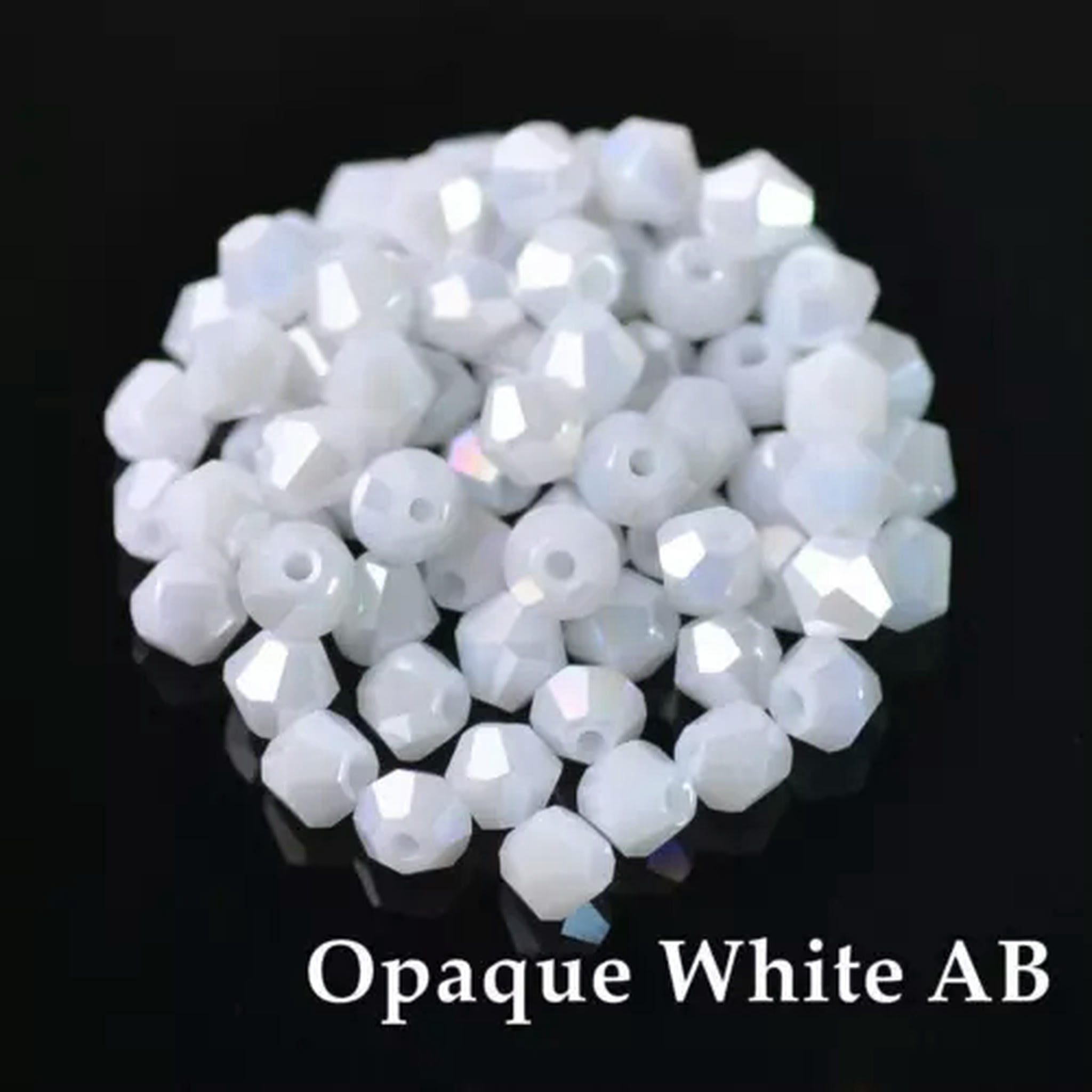 EOEMY 3mm 4mm 6mm 8mm Bicone Faceted Crystal Glass Loose Crafts Beads ...