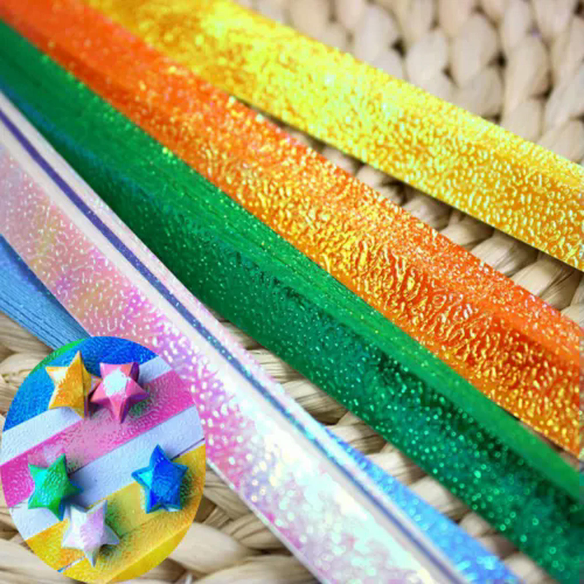 EOEMY 420 Strips Shinny Folding Paper Lucky Wish Star Cute Origami ...