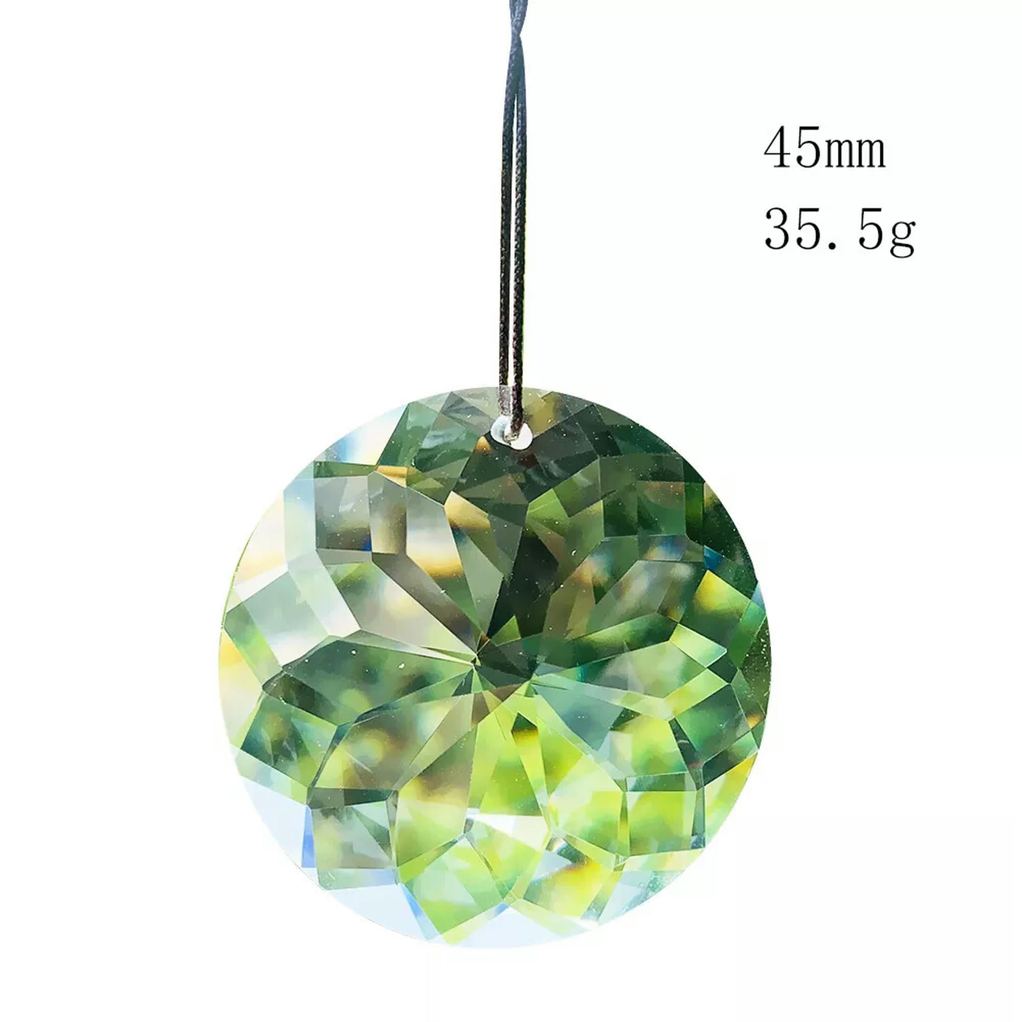 EOEMY 45mm Faceted Round Prism Crystal 2Pc Fengshui Hanging Chandelier ...