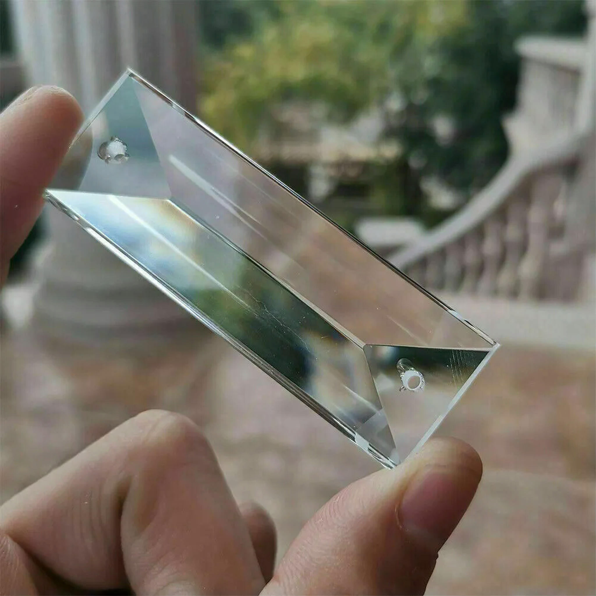 EOEMY 4Pc Triangular Strip Crystal Prism Chandelier Pendant Feng Shui ...