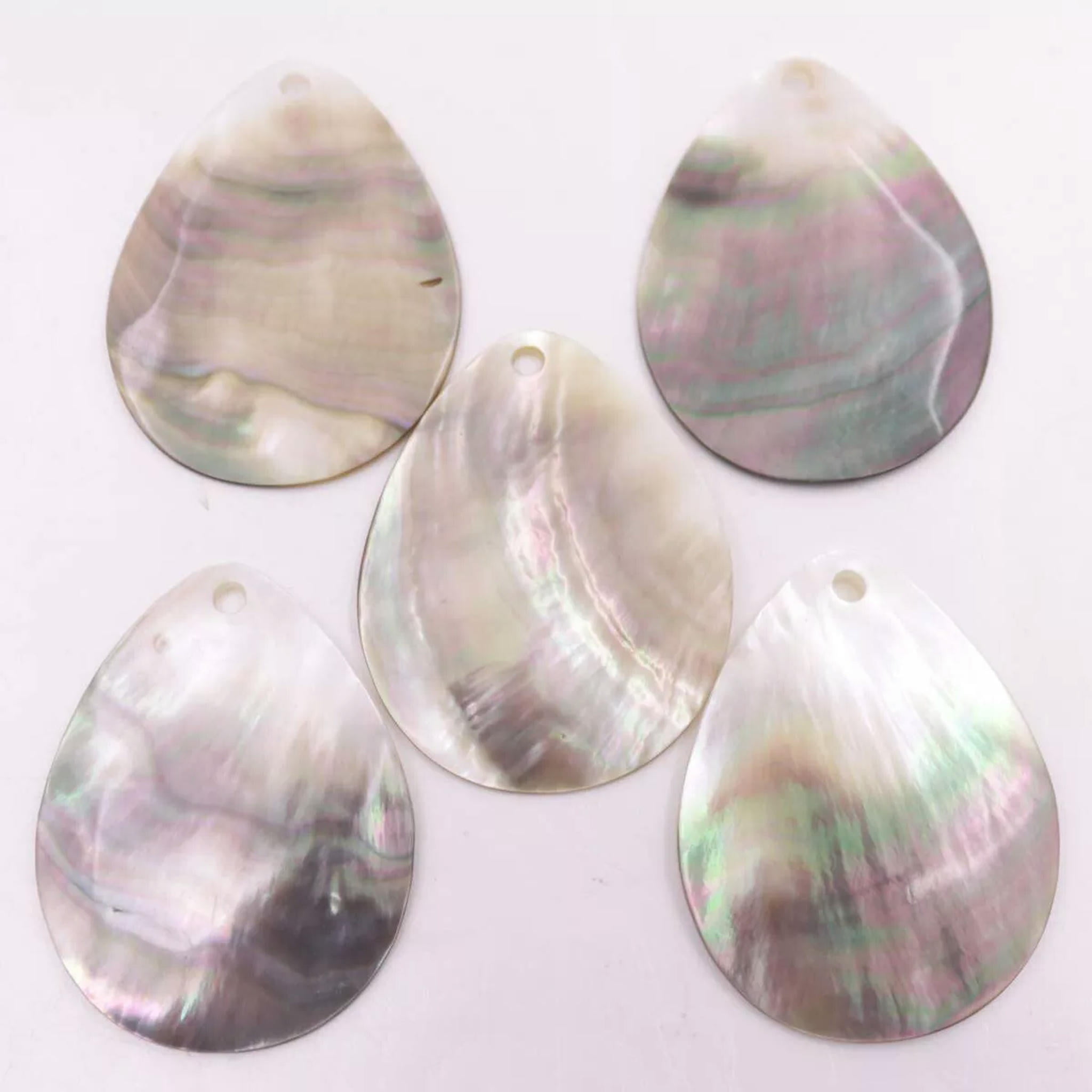 EOEMY 5 Pcs 35mmx40mm Shell Natural Gray Black Mother Of Pearl Loose ...