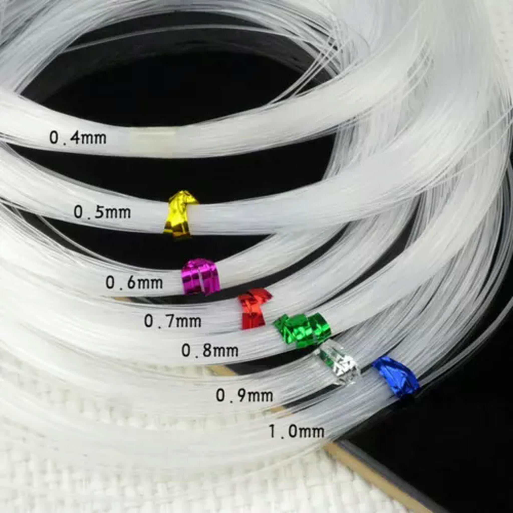 EOEMY 5 Rolls Clear Nylon Fishing Wire Non Stretch Beading Cord Invisible 0.4mm-1.0mm-0.5mm 20 ...