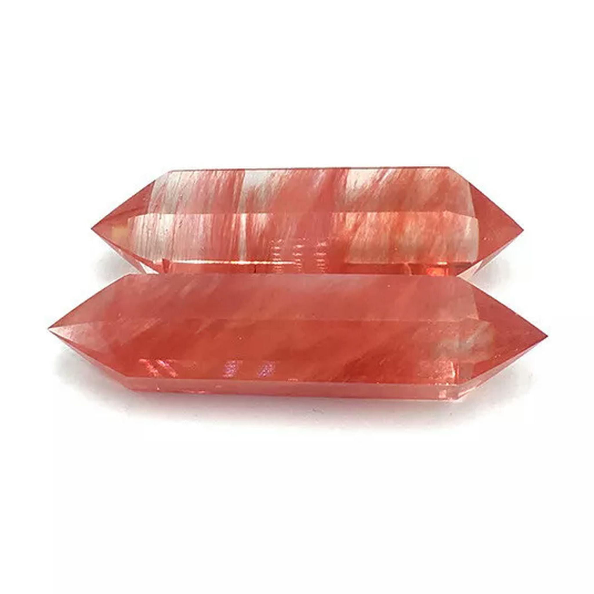 EOEMY 50-60mm Natural Red Smelting Rock Quartz Crystal Point Wand ...