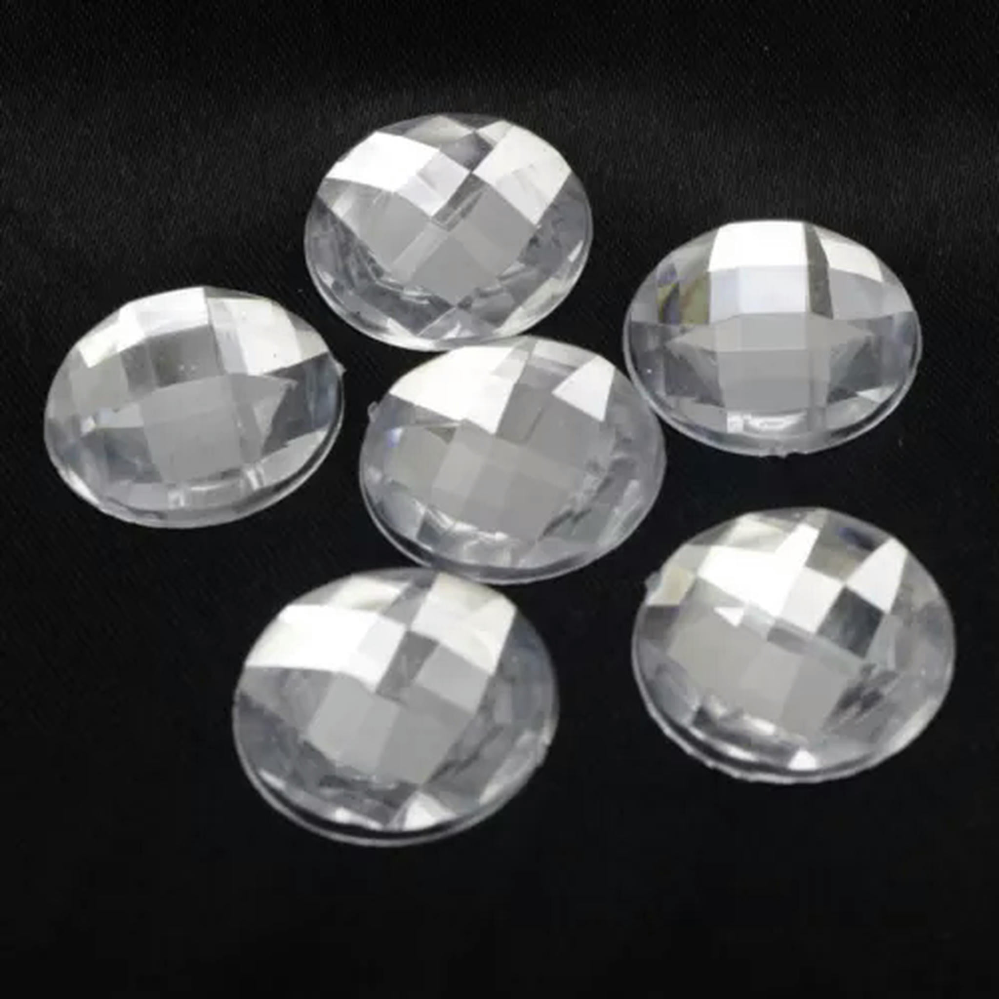 EOEMY 50 Acrylic Flatback Rhinestone Round Gem Beads No Hole 20mm(3/4 ...