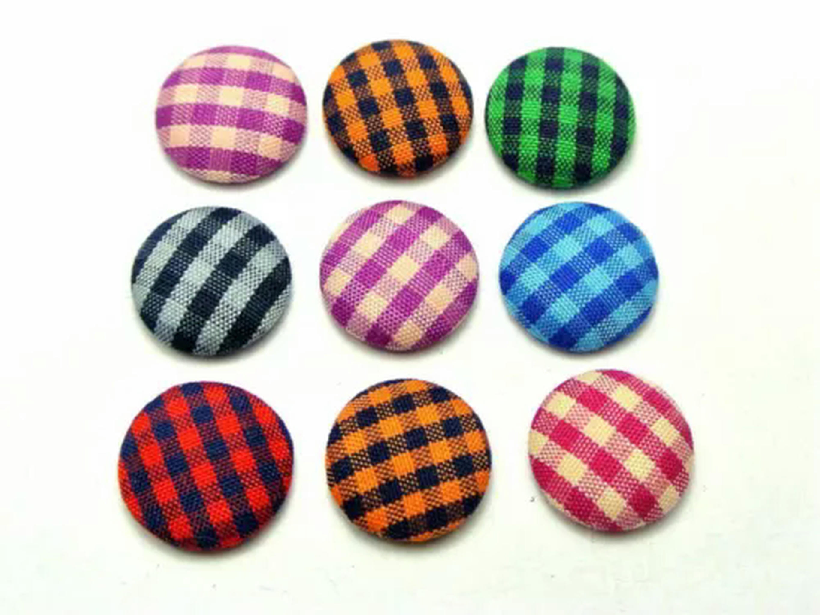 EOEMY 50 Mixed Color Flatback Fabric Covered Buttons 15mm Round ...