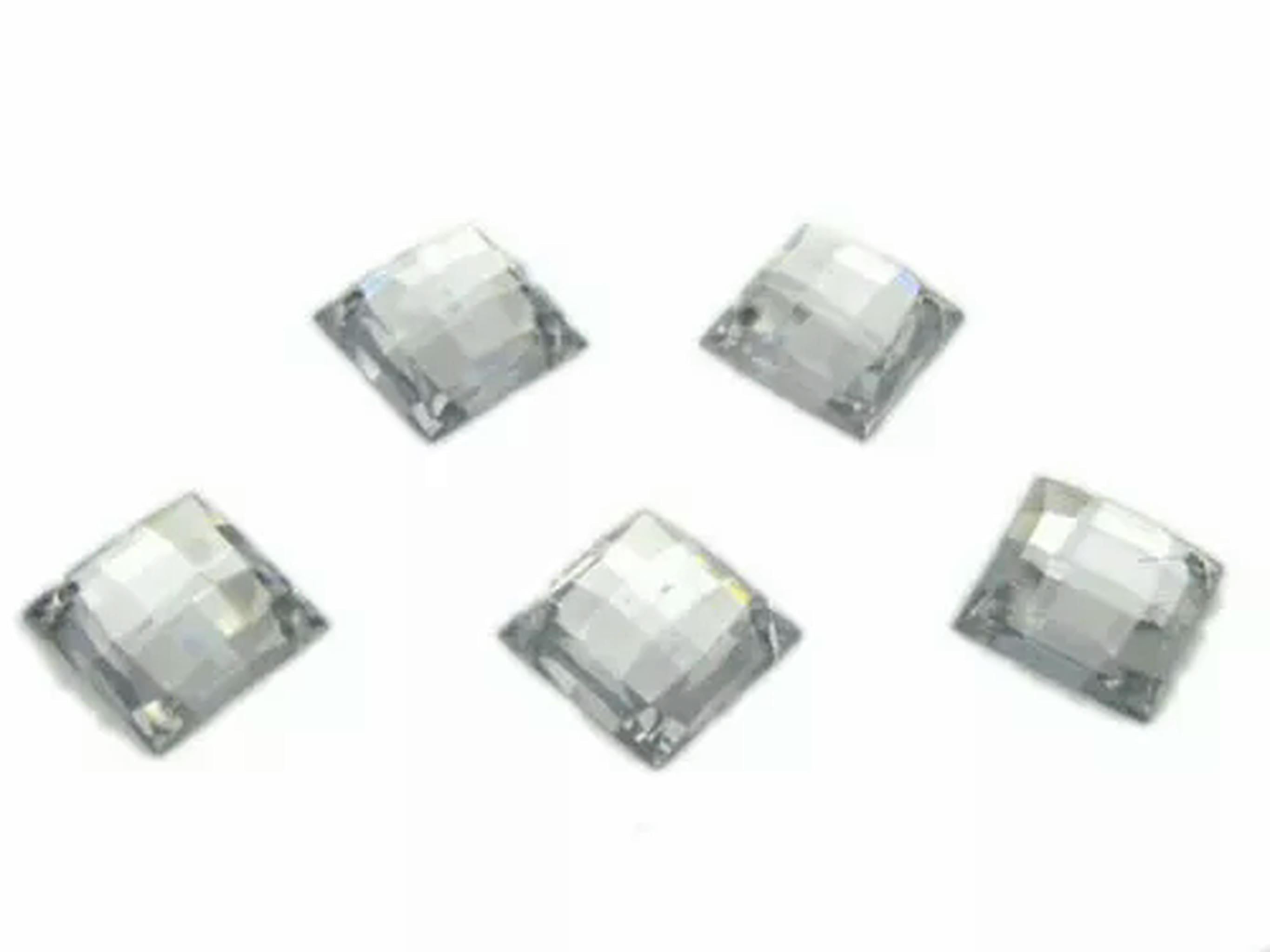 EOEMY 500 Clear Flatback Square Sewing Rhinestone Gems Button 14X14mm ...