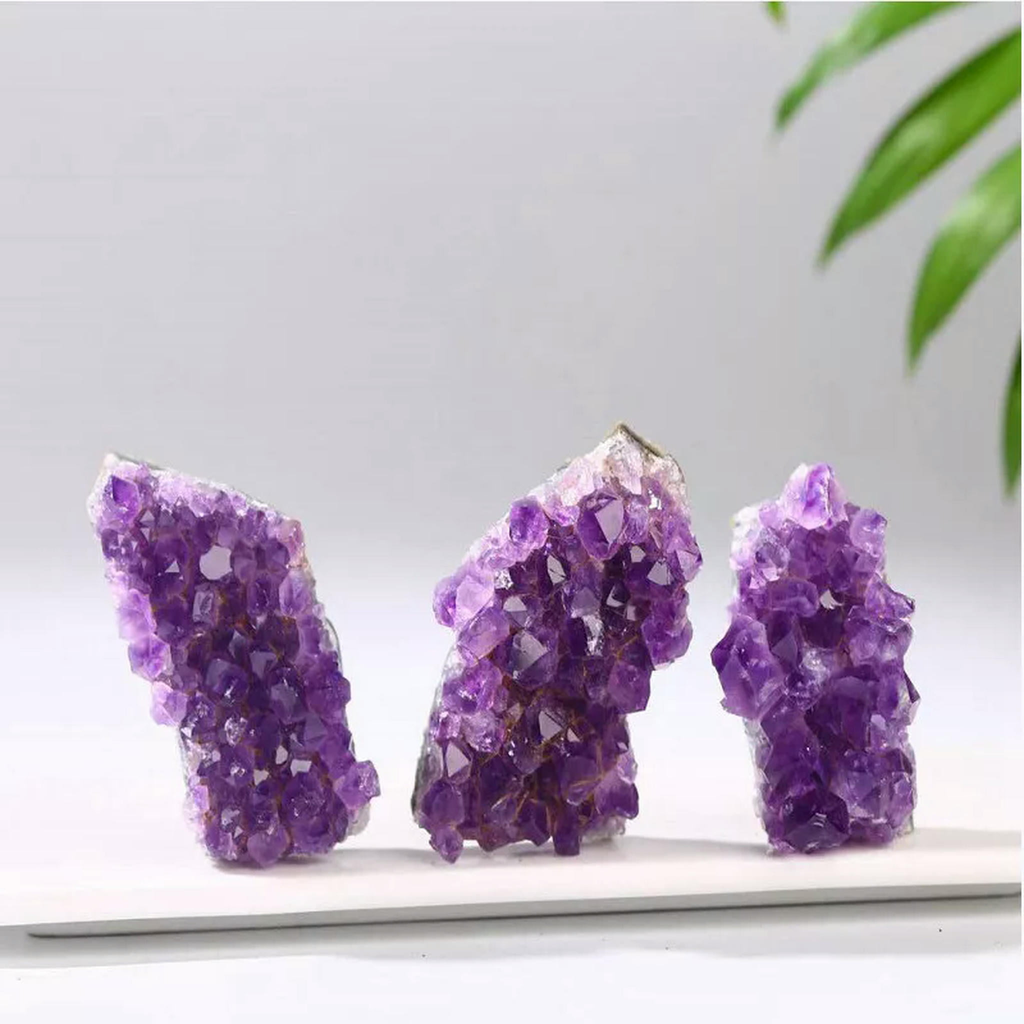 EOEMY 5Pcs Aaa Natural Brazilian Amethyst Cluster Quartz Crystal Druzy ...