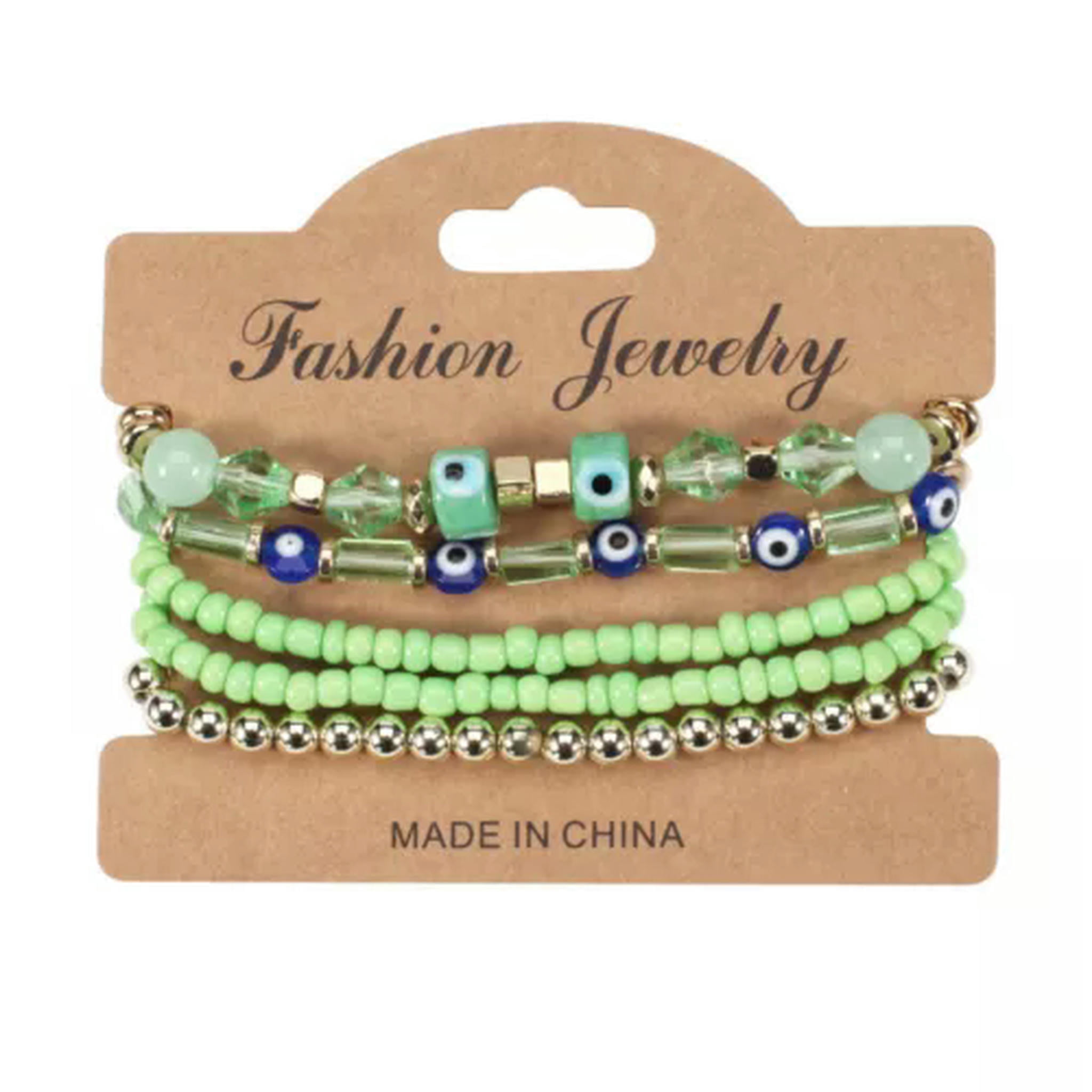 EOEMY 5Pcs Boho Multilayer Beaded Evil Eye Bracelet Set Women Men ...