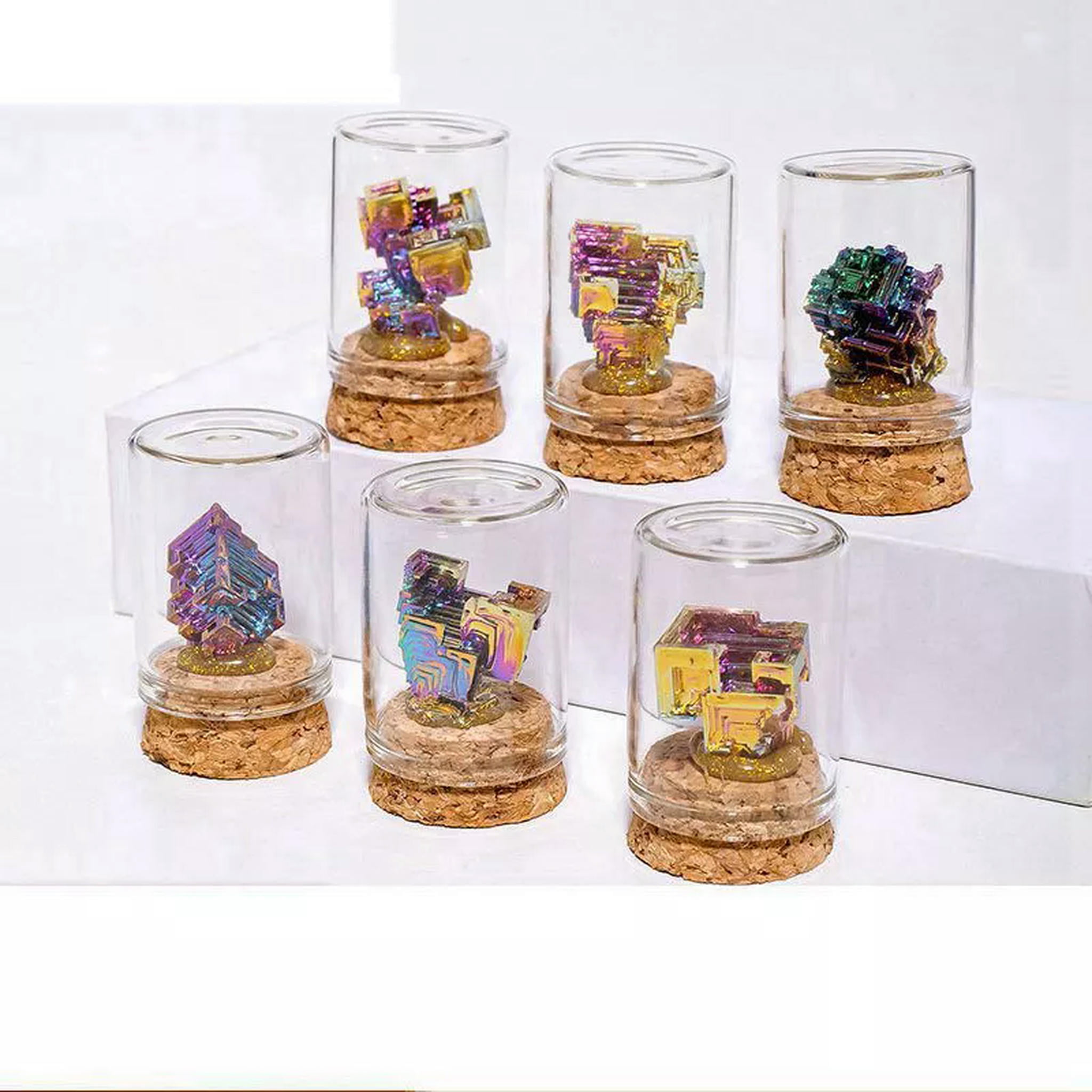 EOEMY 5Pcs Diy Natural Bismuth Stone Landscape Display Bottle Quartz ...