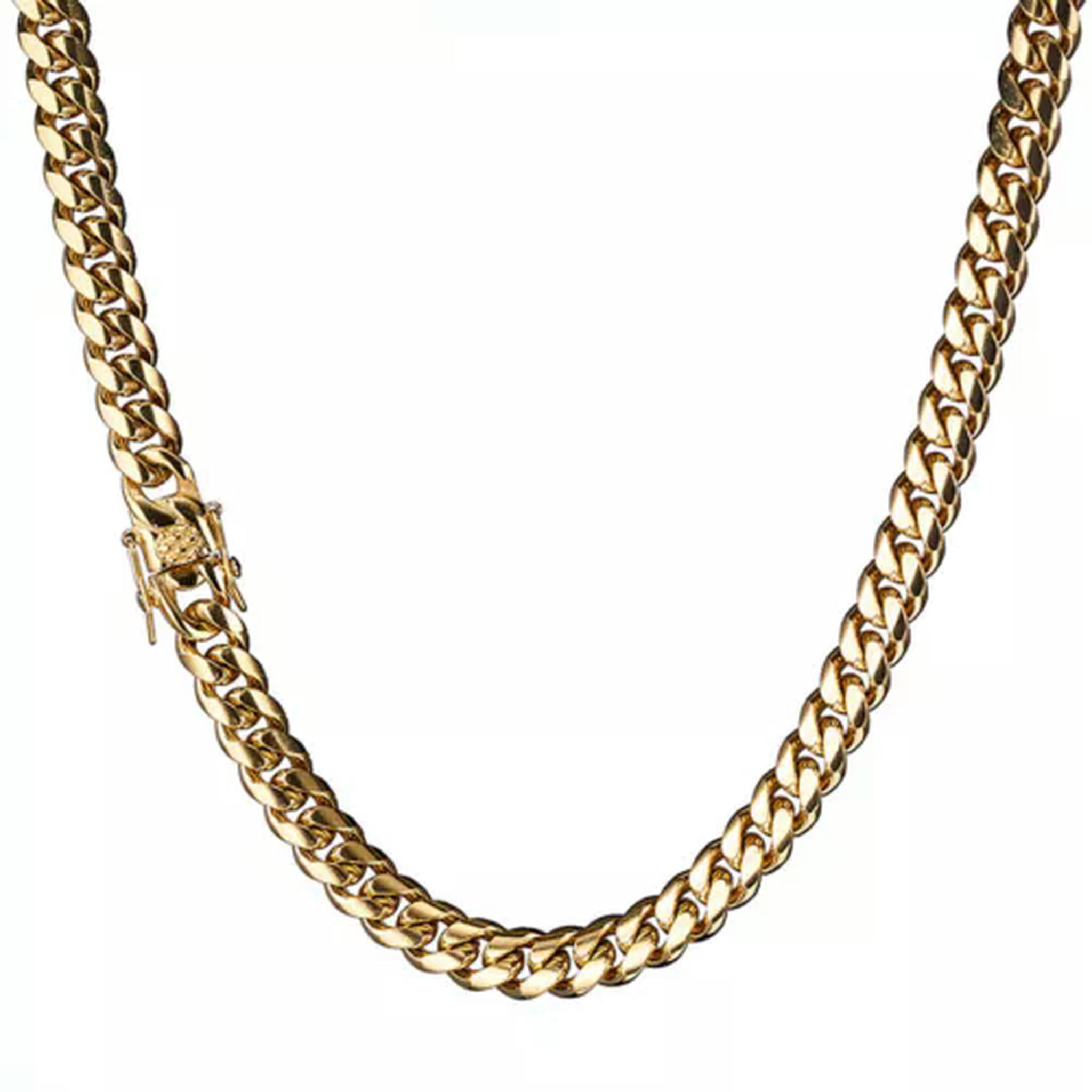 EOEMY 6-18mm Hip Hop 18K Gold Tone Stainless Steel Men Miami Cuban Link ...