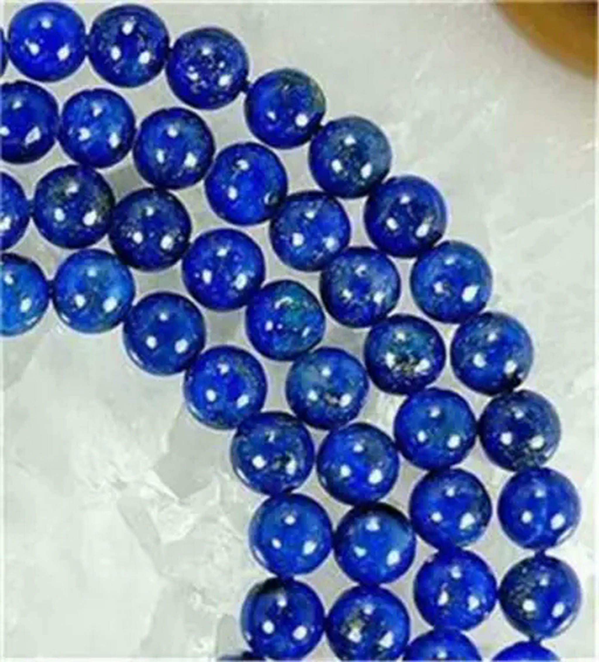 EOEMY 6/8/10mm Natural Blue Lapis Lazuli Round Loose Beads 15"##Qf566 ...