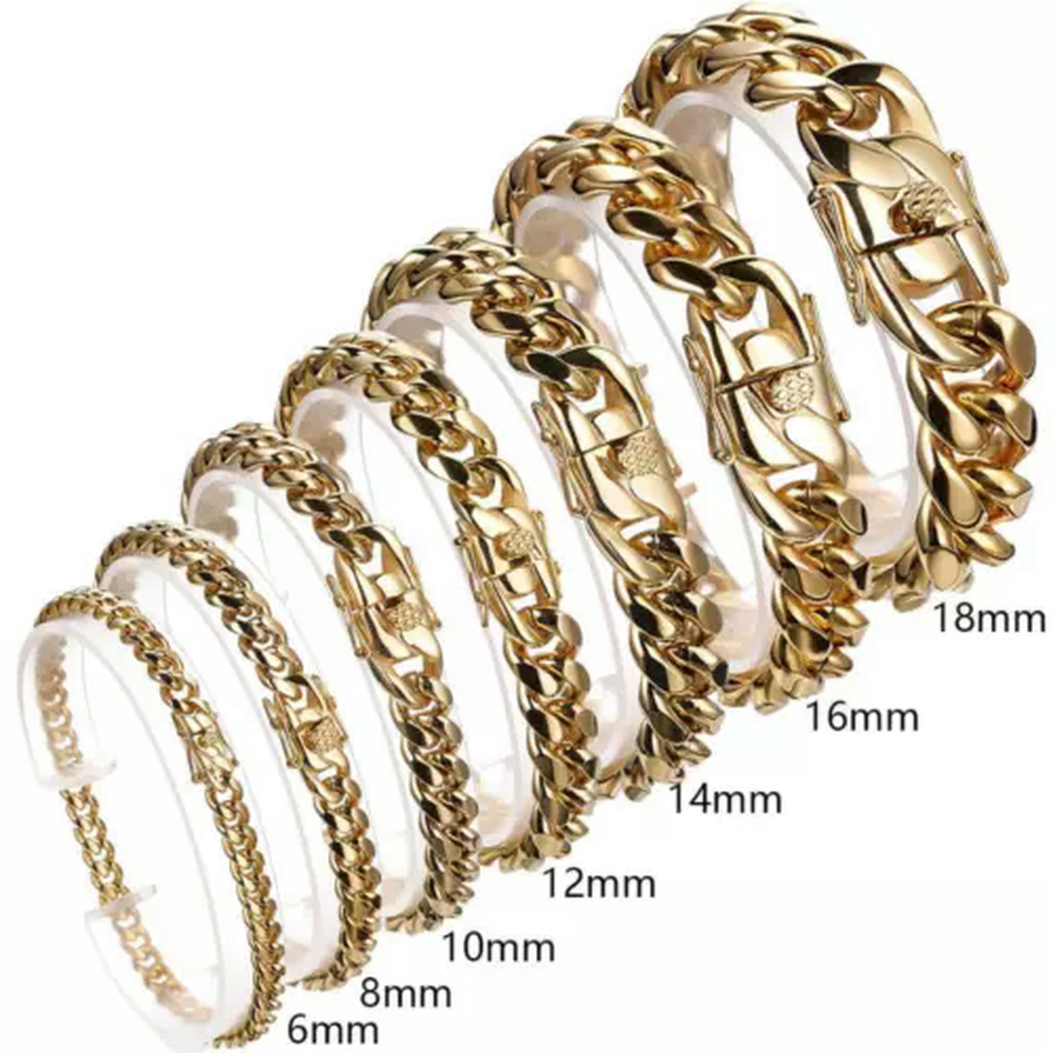 EOEMY 6mm-18mm Fashion Women Men Stainless Steel Miami Curb Chain ...