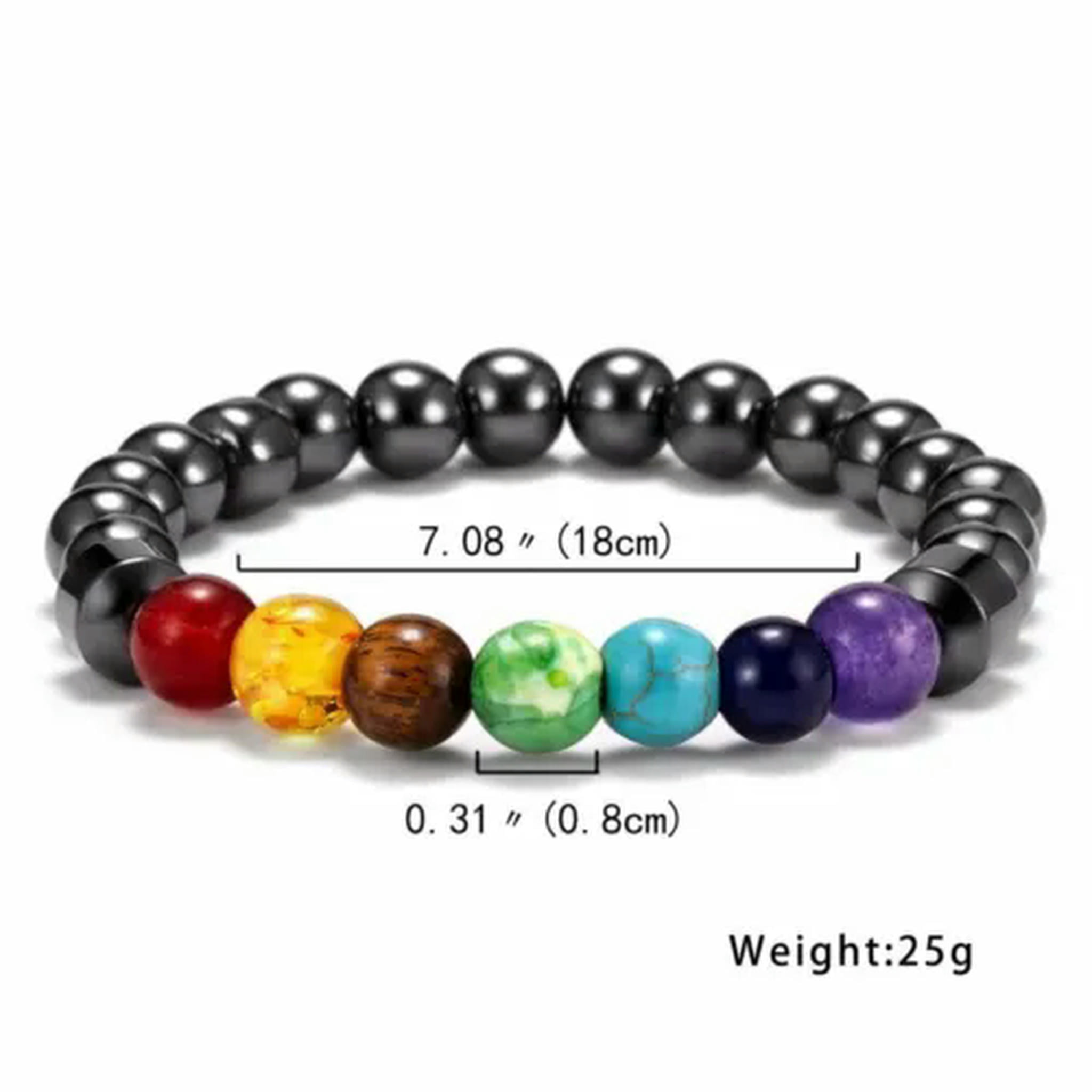 EOEMY 7 Chakra Healing Balance Beaded Bracelet Lava Yoga Reiki Prayer ...