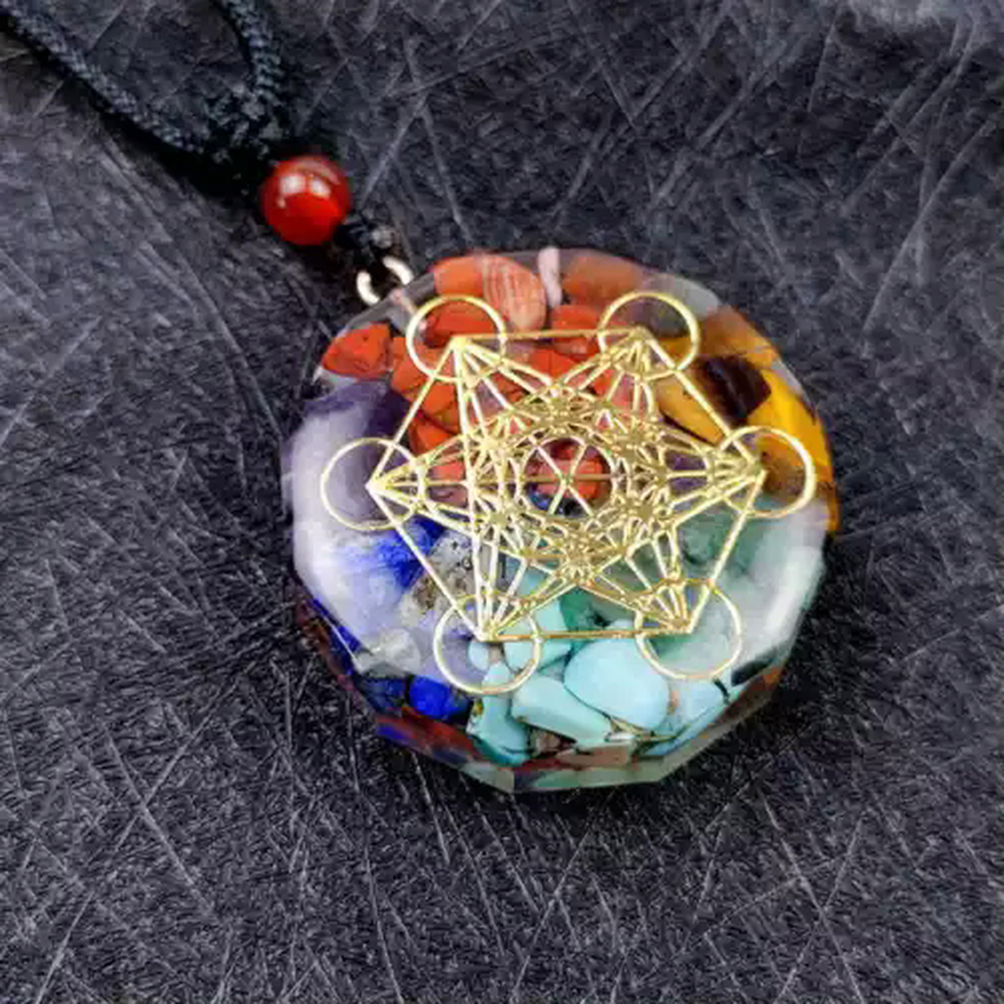 EOEMY 7 Chakra Healing Crystal Stone Talisman Orgone Energy Generator ...