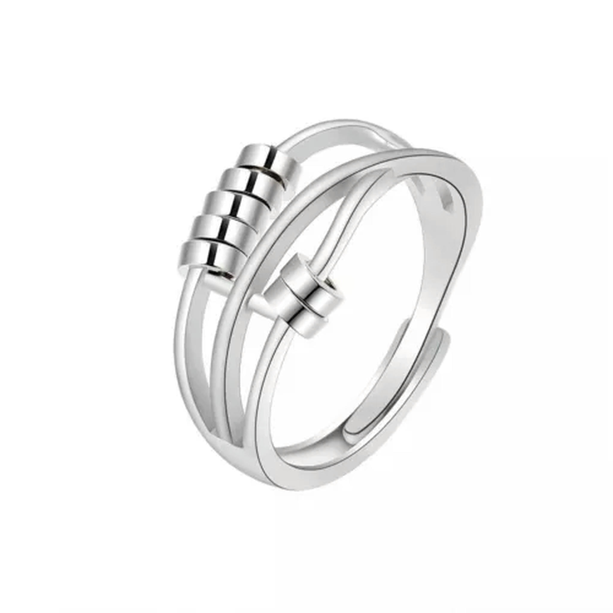 EOEMY 925 Sterling Silver Dainty Rolling Bead Ring For Women Fashion ...