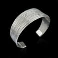 EOEMY 925 Sterling Solid Silver Bangle Multiple Line Cuff Womens ...