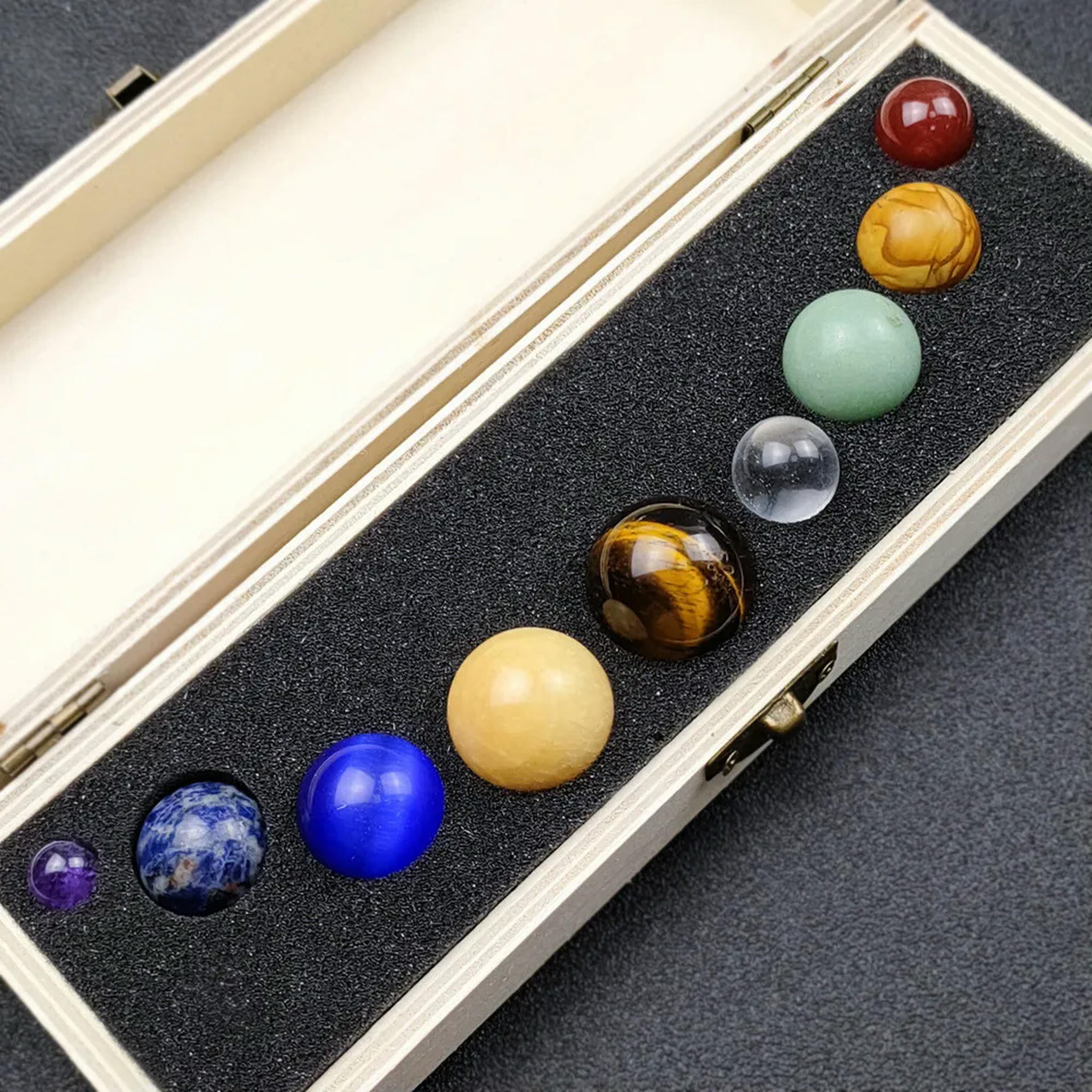 EOEMY 9Pcs Solar System 9 Planets 10-25mm Natural Crystal Balls ...